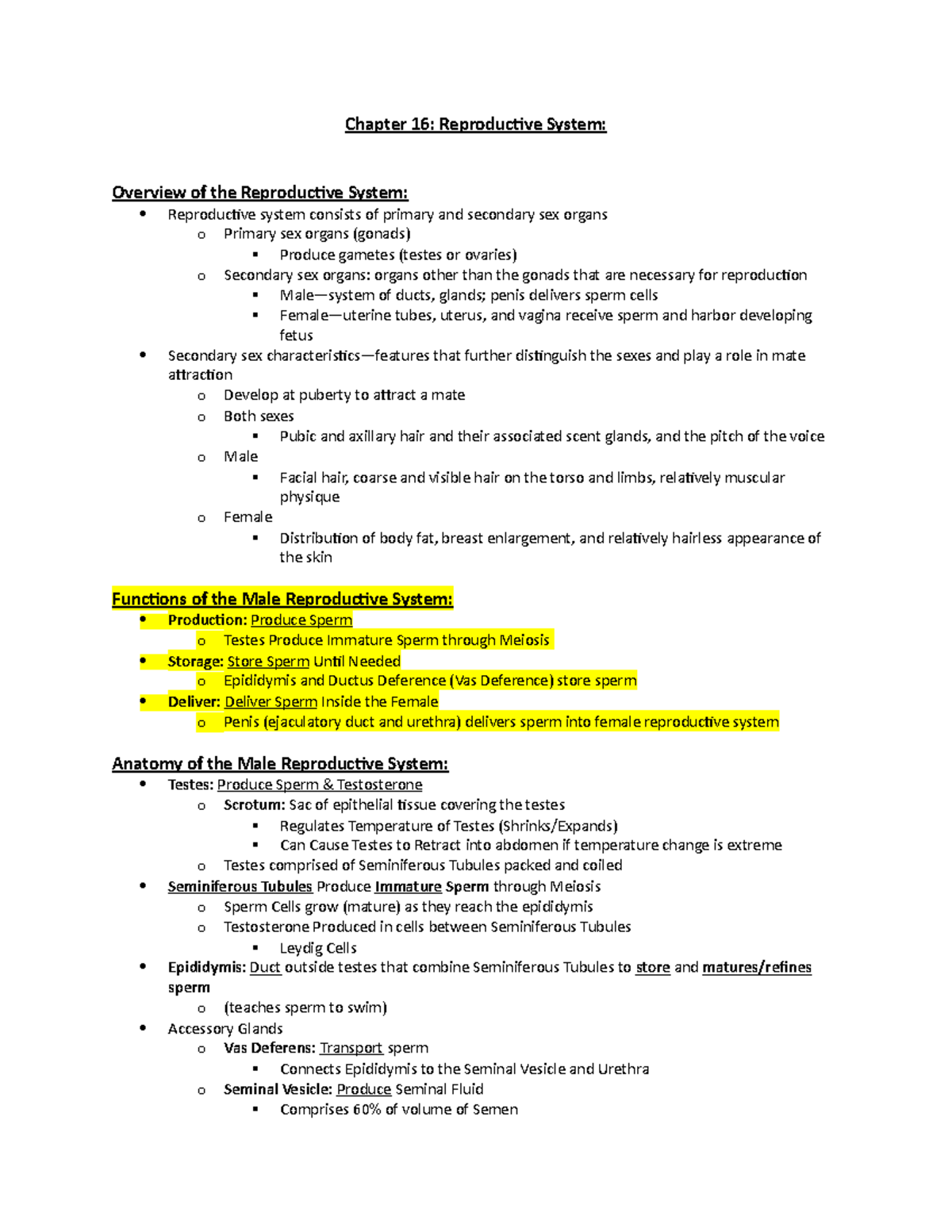 Chapter 16- Reproductive System - Chapter 16: Reproductive System: Overview of the Reproductive ...
