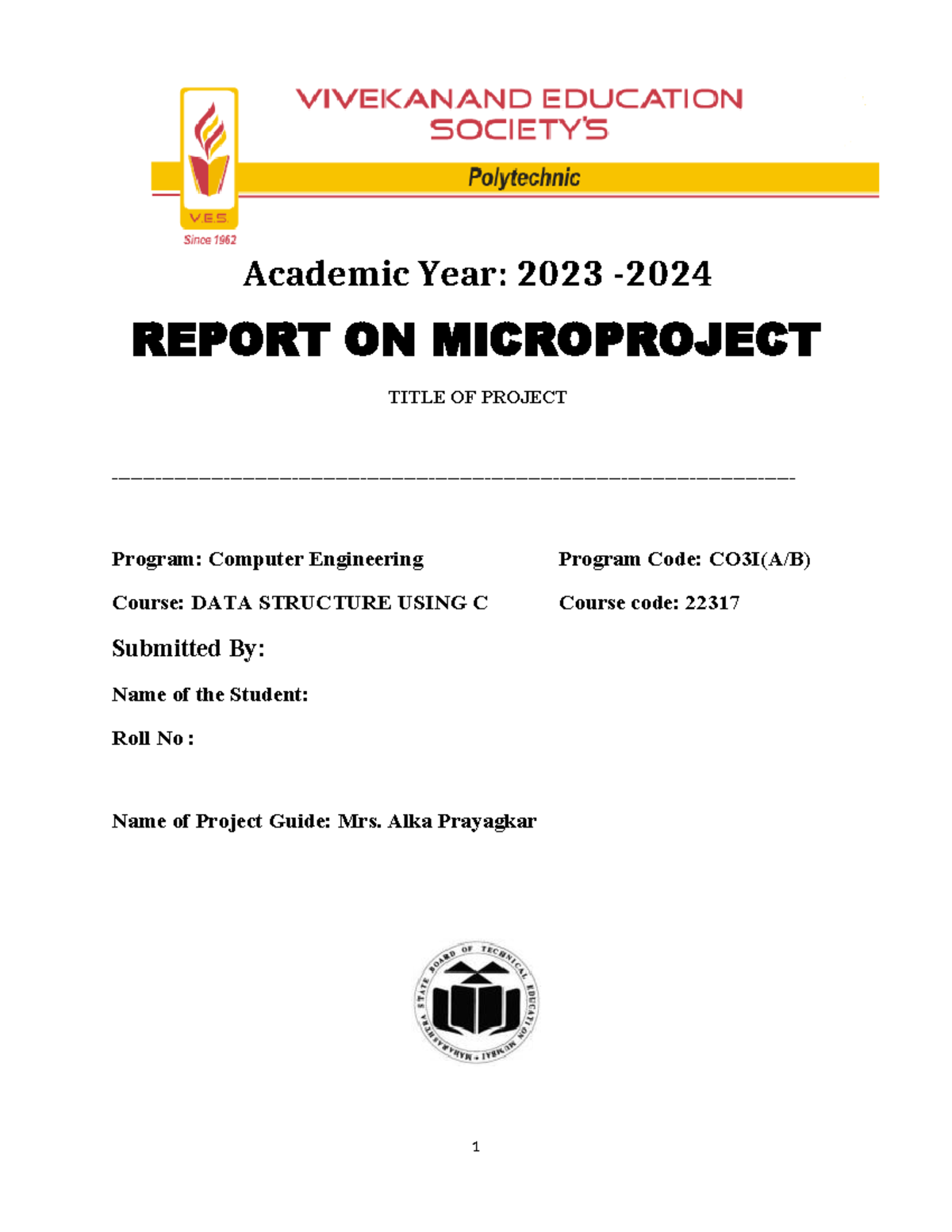 DSU Micro Project Report Format(23-24) 1 - Academic Year: 2023 - REPORT ON MICROPROJECT TITLE OF ...