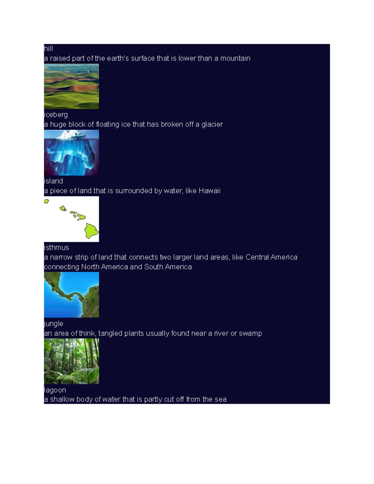 Hill - vocab - hill a raised part of the earth's surface that is lower ...