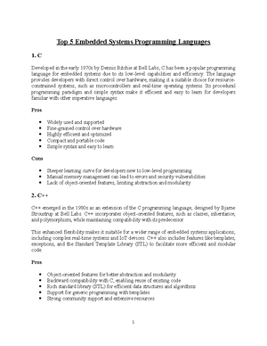 Chapter Two - Chapter 2 Embedded System Architecture Introduction: Typical embedded system ...