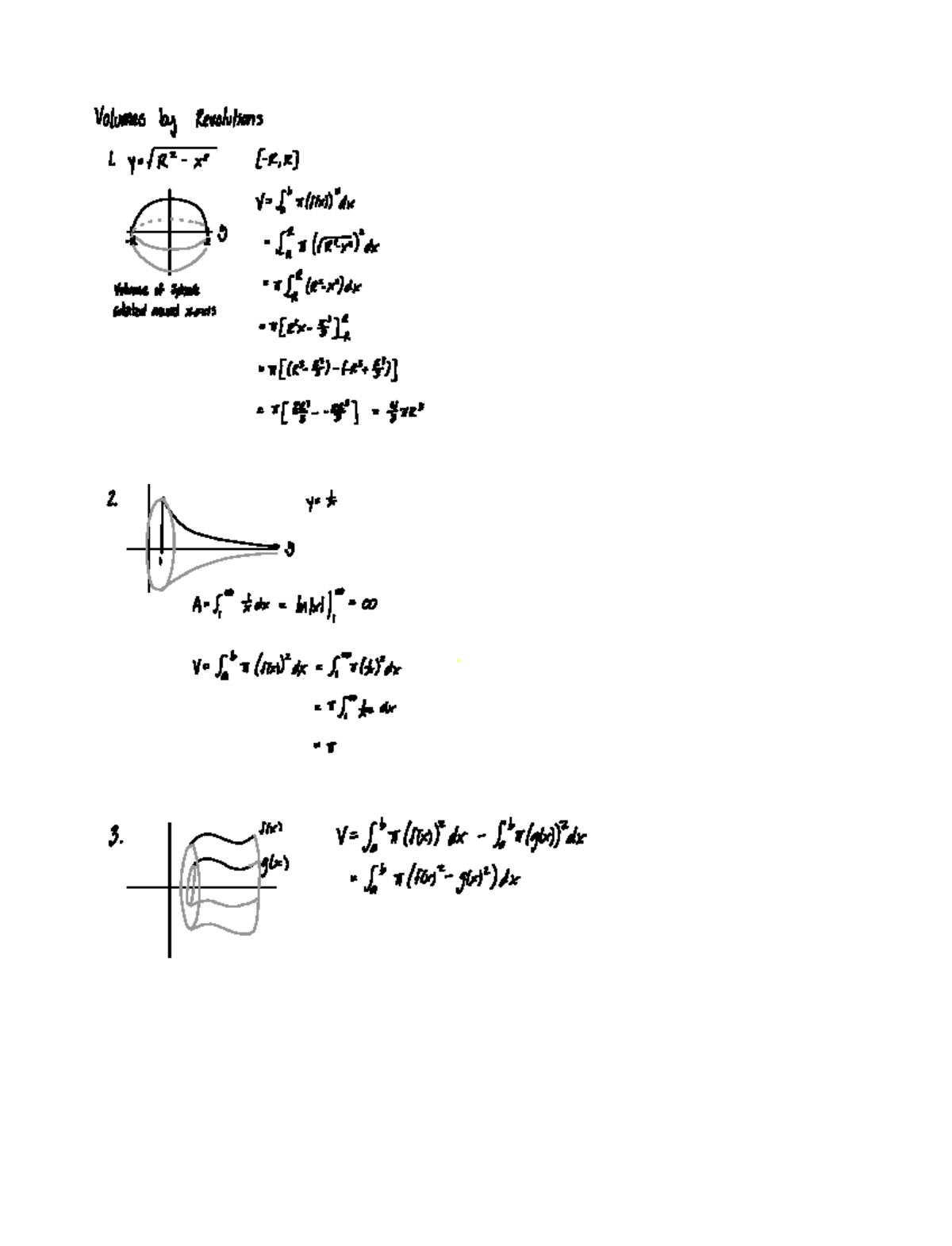 Math 121 Cycle 4 Class Notes Volumes By Revolutions 1