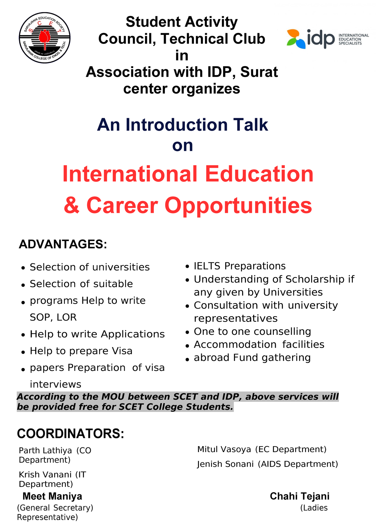 IDP Session - Very helpful - Student Activity Council, Technical Club ...