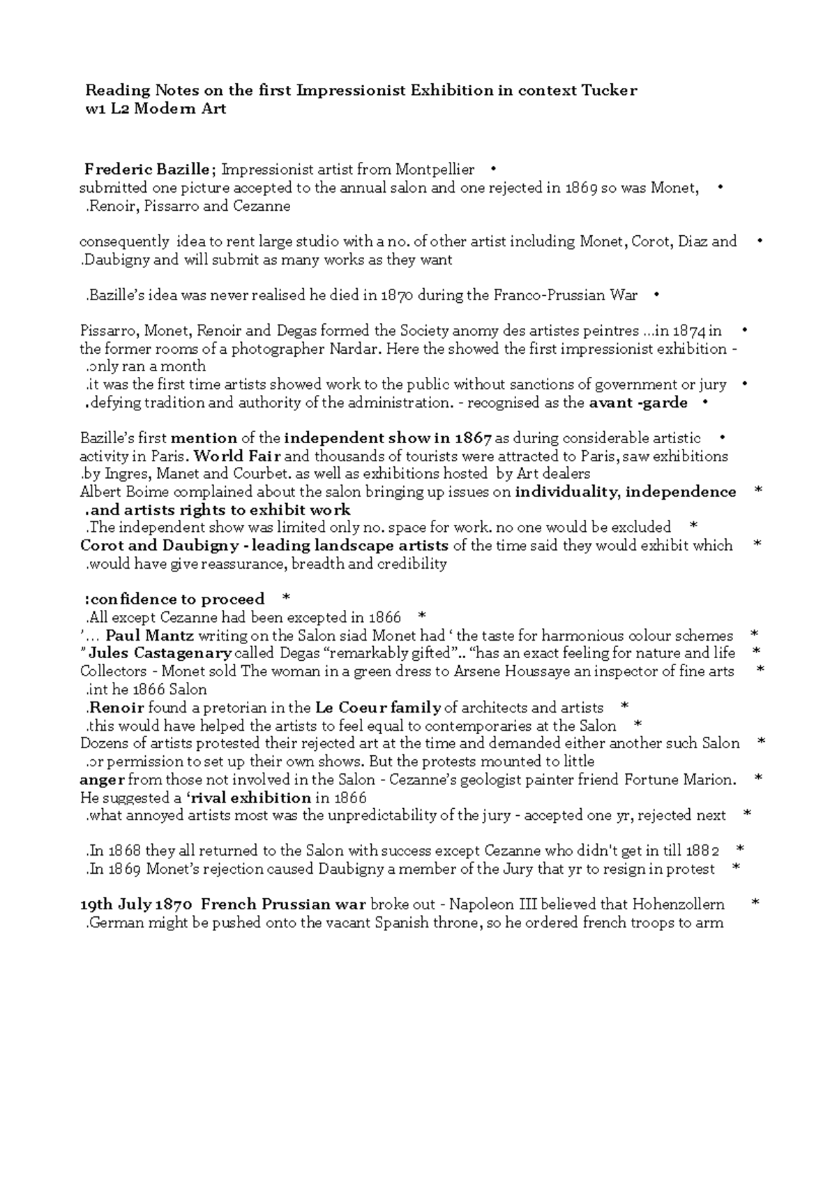 Read L2 Tucker impressionist - Reading Notes on the first Impressionist ...