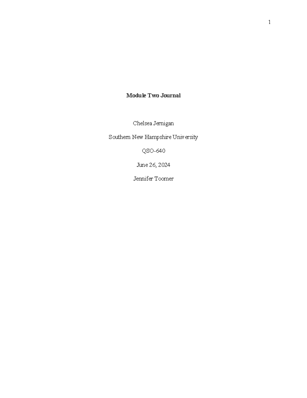 Module 2 Journal - Week 2 Assignment - Module Two Journal Chelsea ...