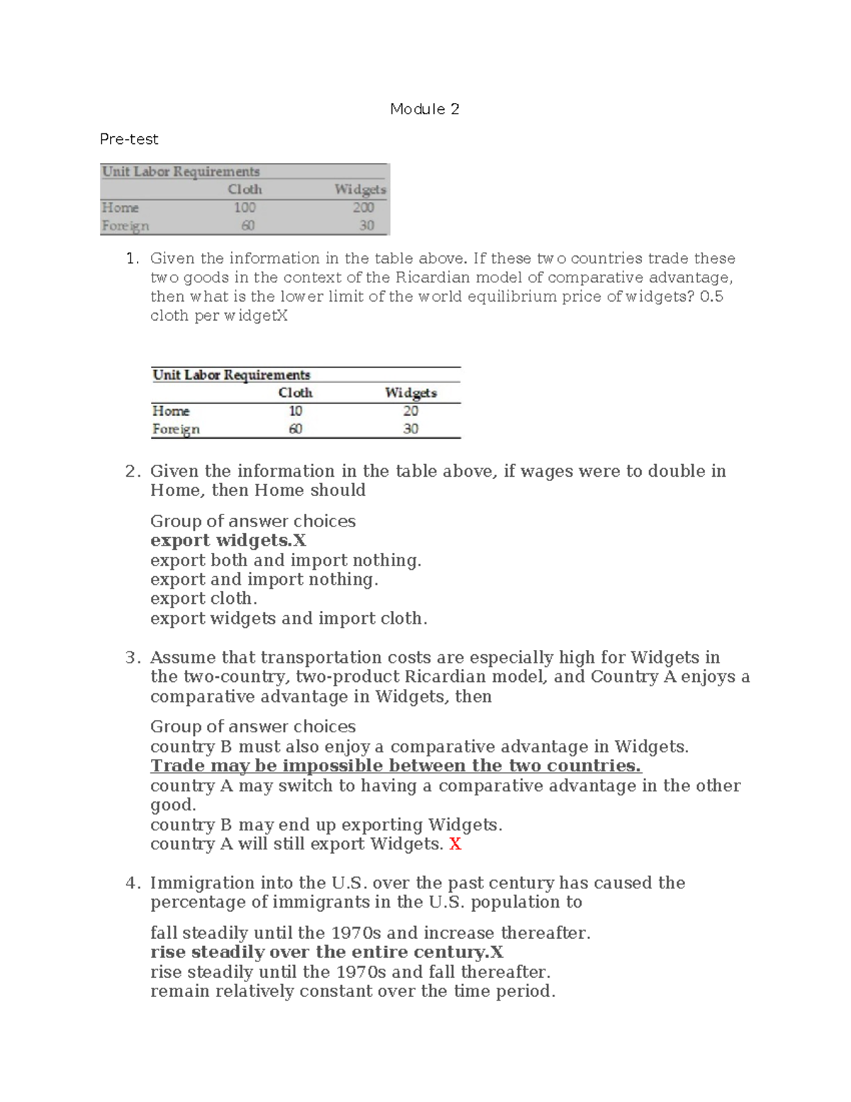 Module 2 Pre-Test - Prestest - Module 2 Pre-test Given the information ...