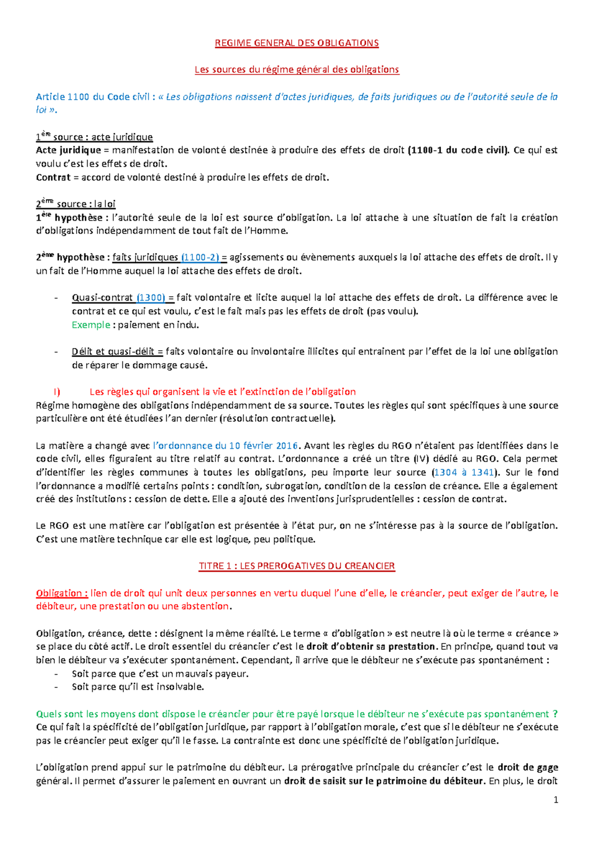 Régime général des obligations - Warning: TT: undefined function: 32 Warning: TT: undefined ...