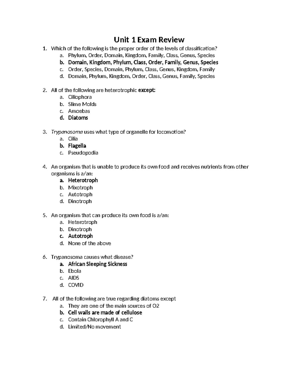 LL - Unit 1 Exam Review Study Guide - Unit 1 Exam Review Which of the ...
