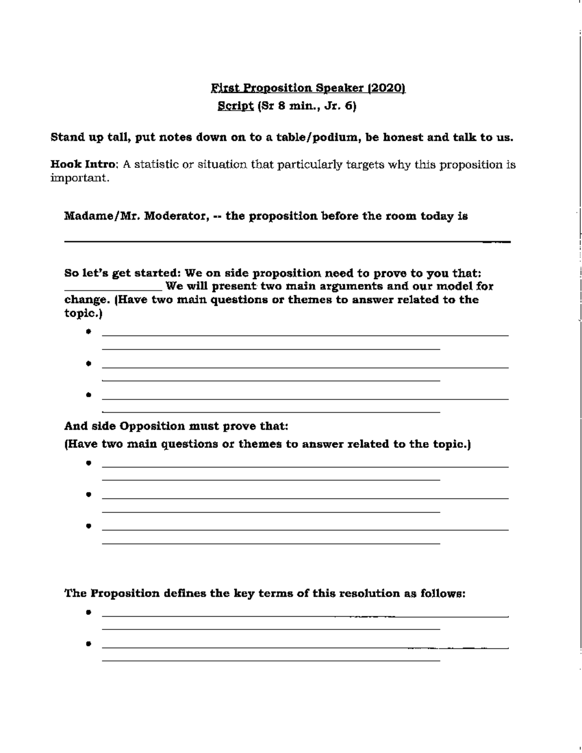 CNDF Speech Templates 2020 - Studocu