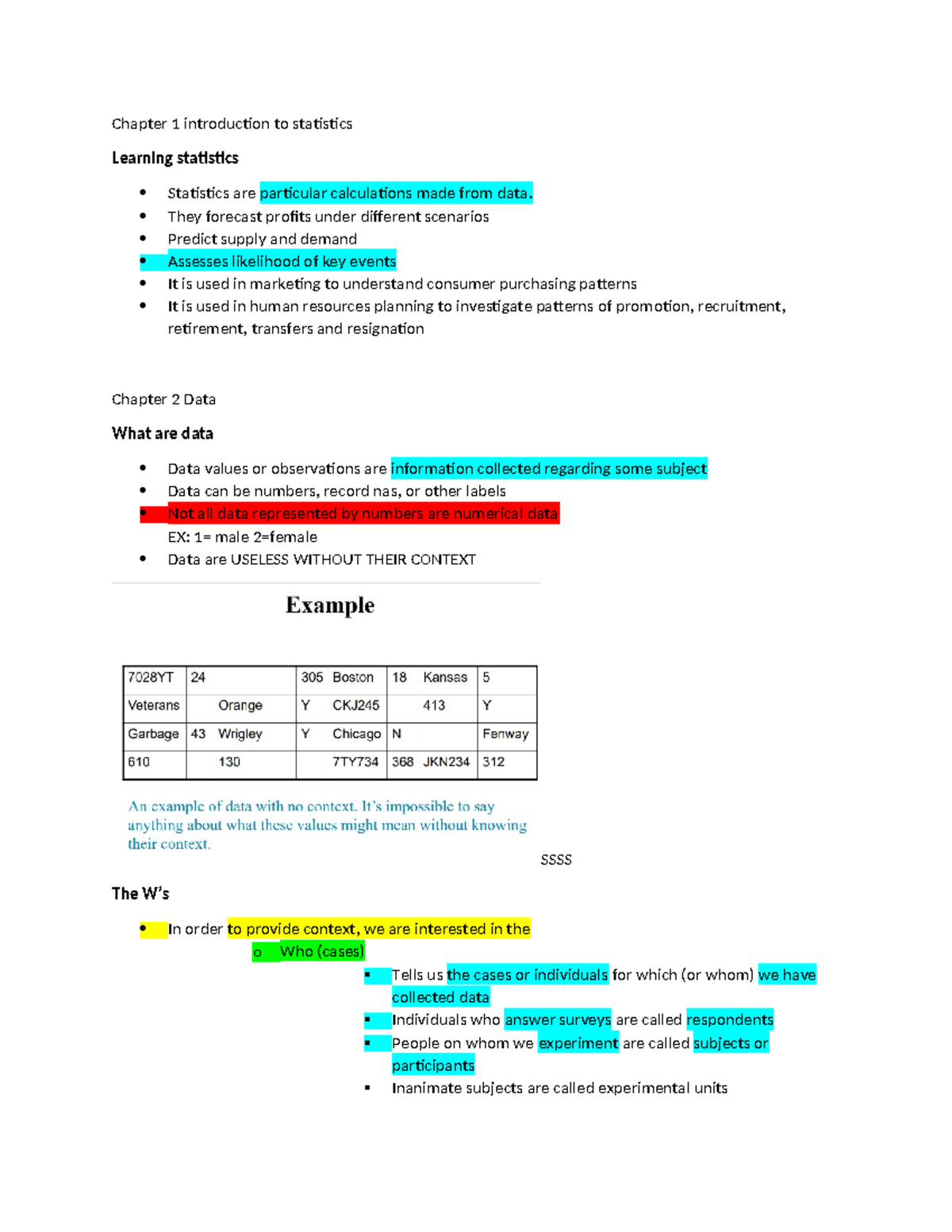 Chapter 1 Introduction To Statistics Chapter 1 Introduction To Statistics Learning Statistics