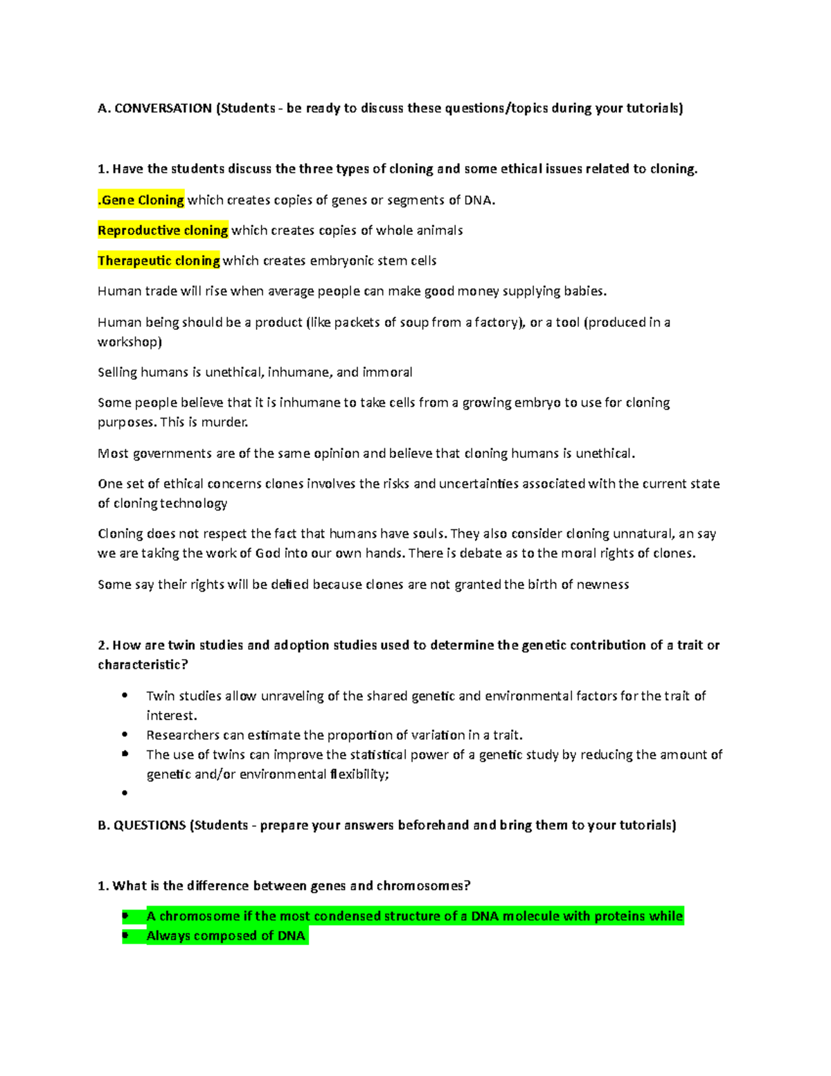 Tutorial #5 - A. CONVERSATION (Students - be ready to discuss these ...