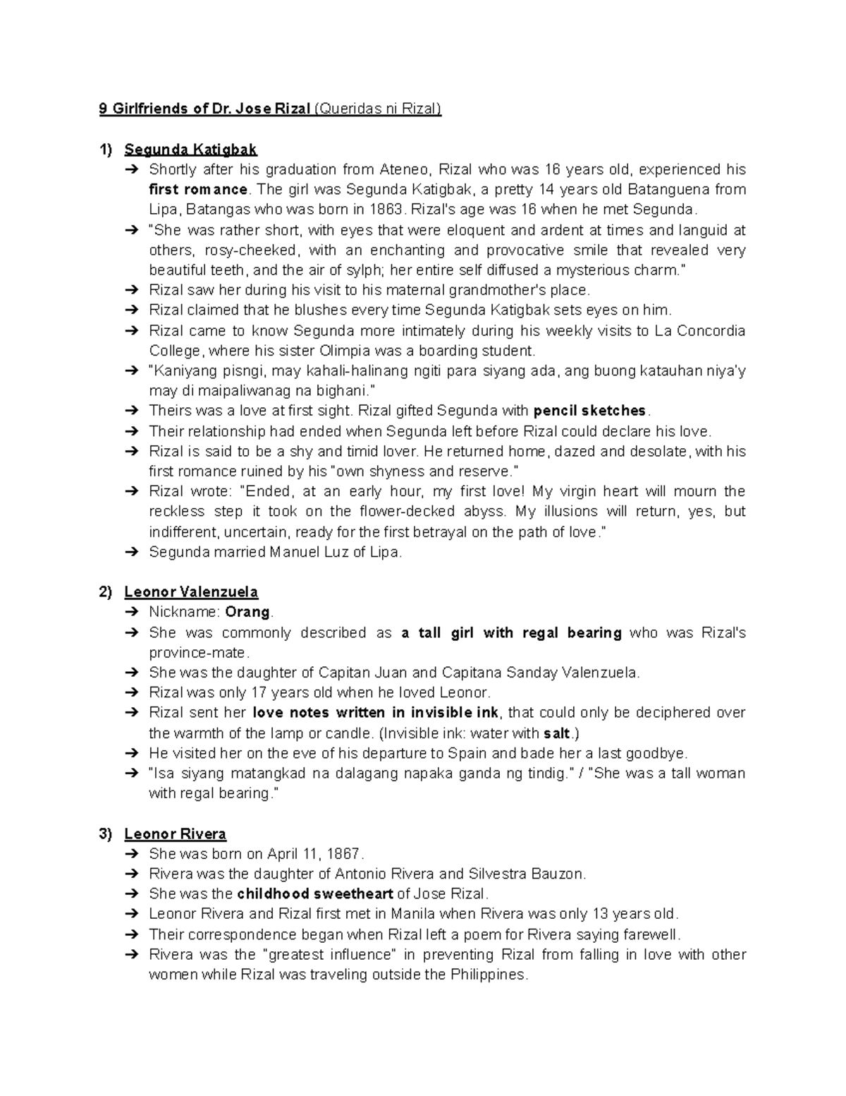 Girlfriends of Dr. Jose Rizal - 9 Girlfriends of Dr. Jose Rizal ...