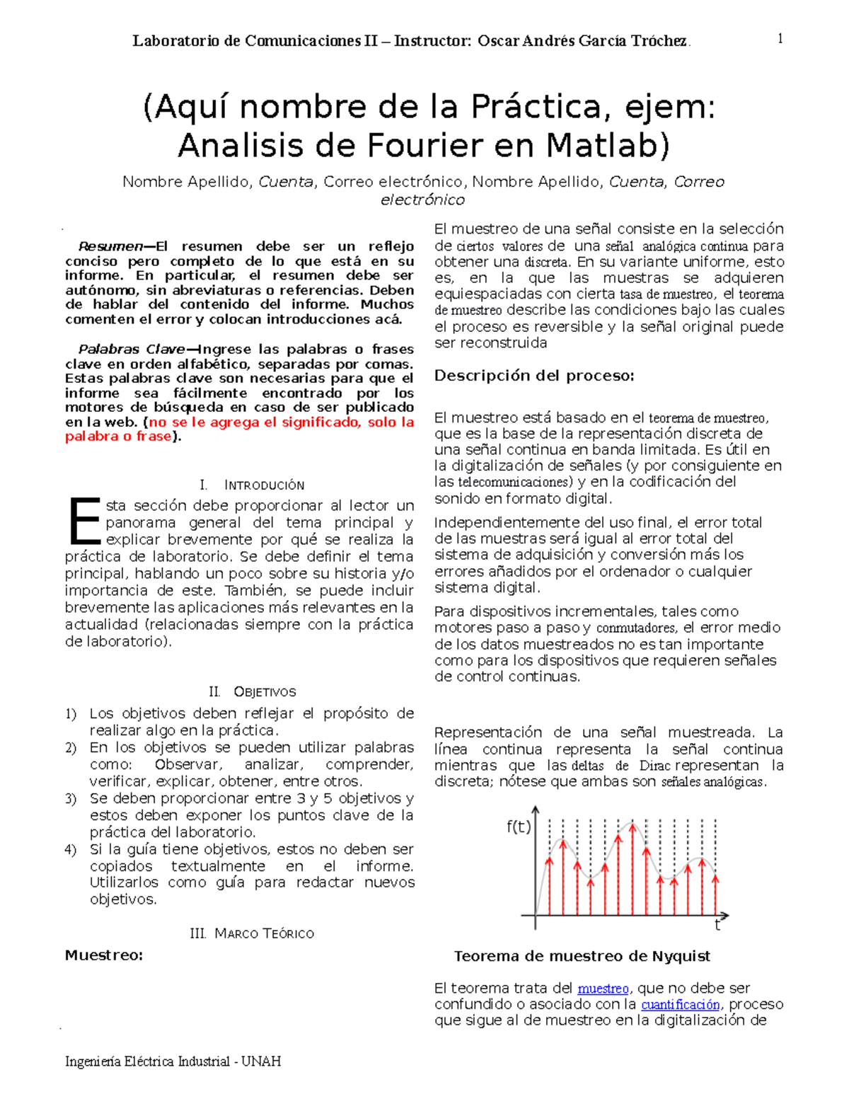 Practica 5 comu 2 - varios - Laboratorio de Comunicaciones II – Instructor: Oscar Andrés García ...