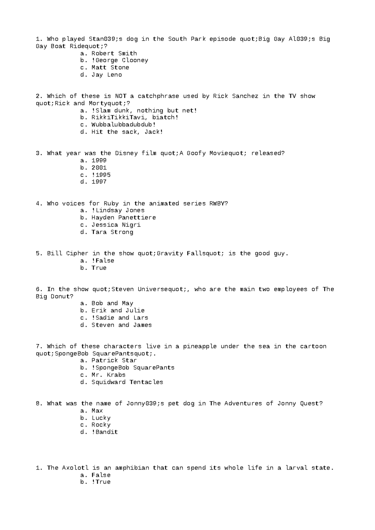 ACC116 Outline Spring 2019 9 - Who played Stan039;s dog in the South ...