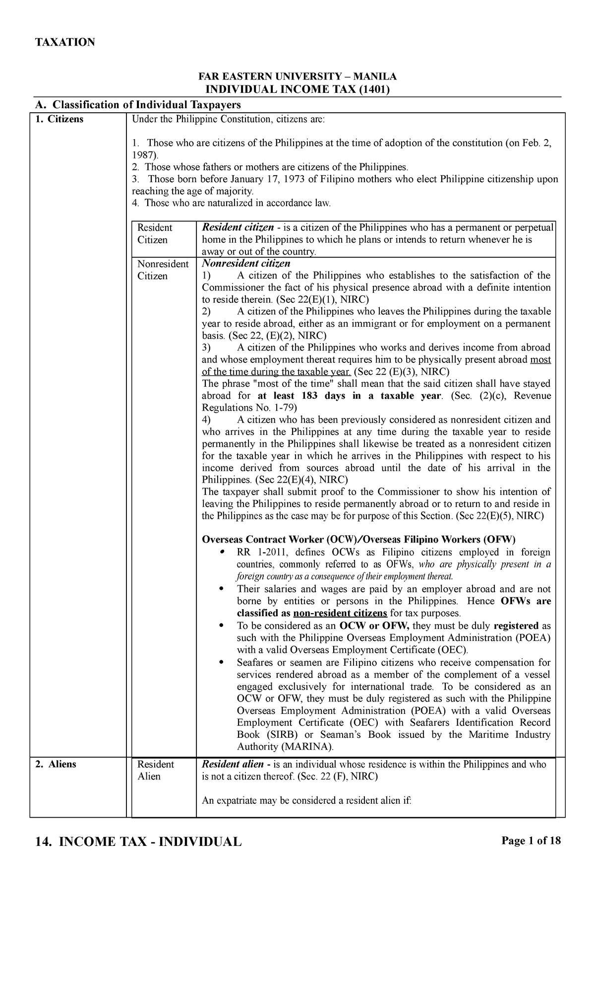 14 Individual Income Tax 14 INCOME TAX INDIVIDUAL Page 1 Of 18