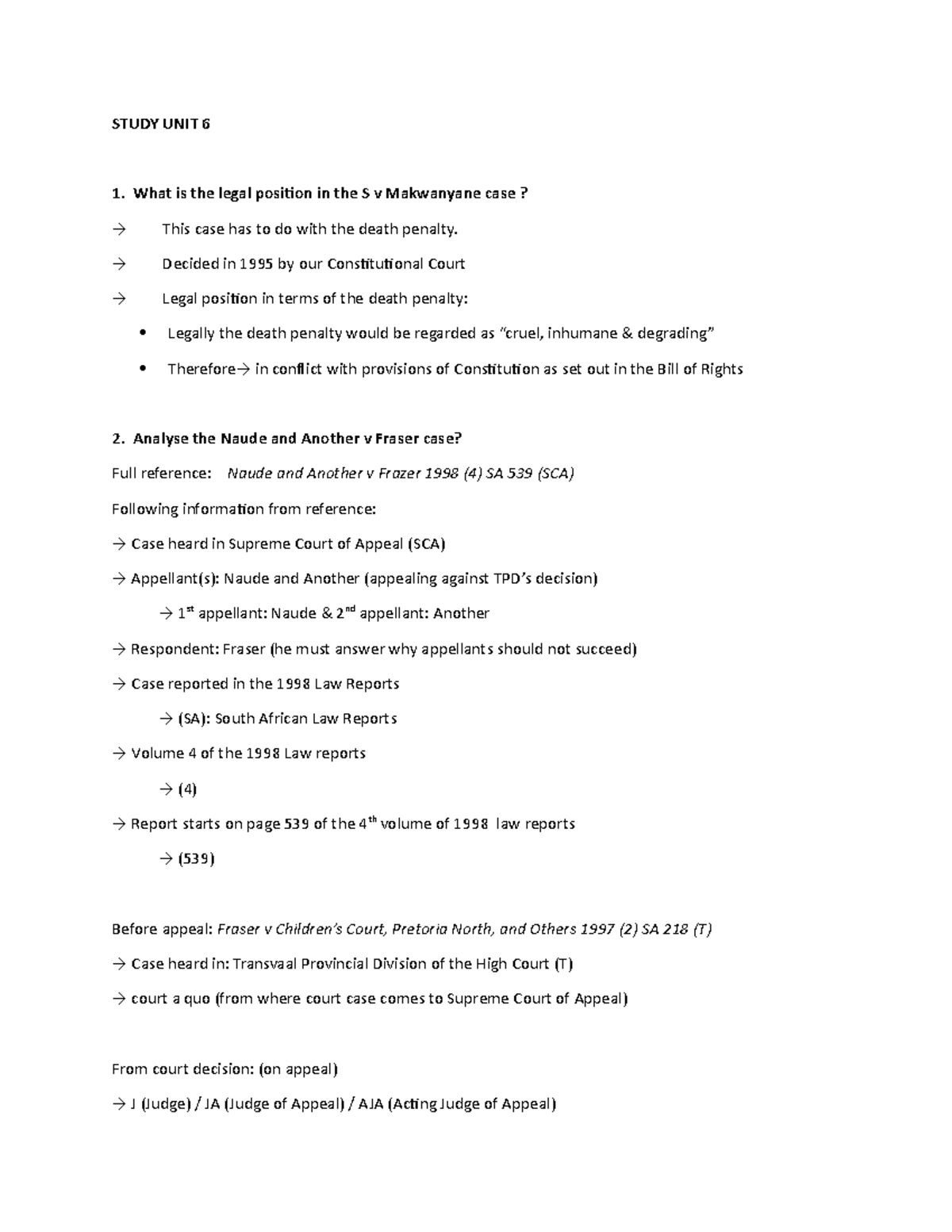 Study+UNIT+6 - Detailed notes summary with questions and answers ...