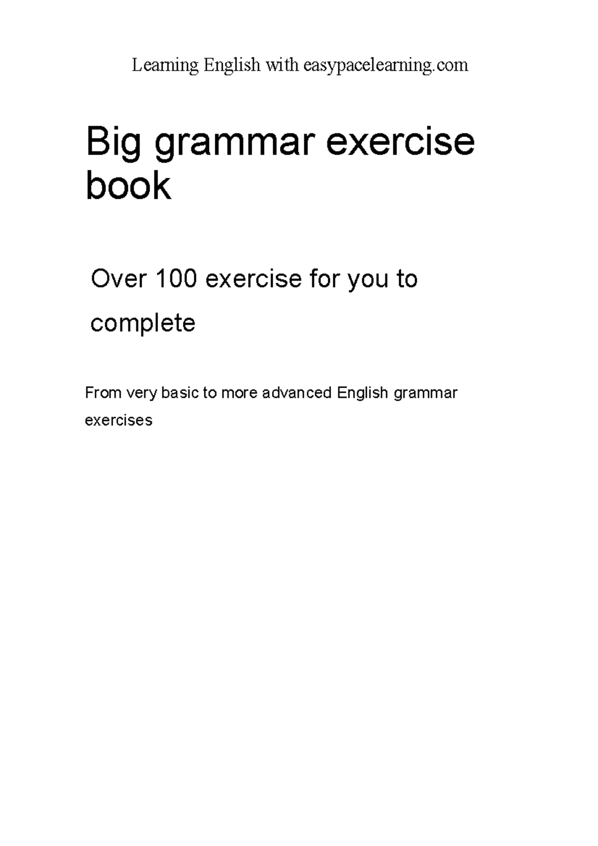 Bigbook ofgrammar exercise - Learning English with easypacelearning Big ...