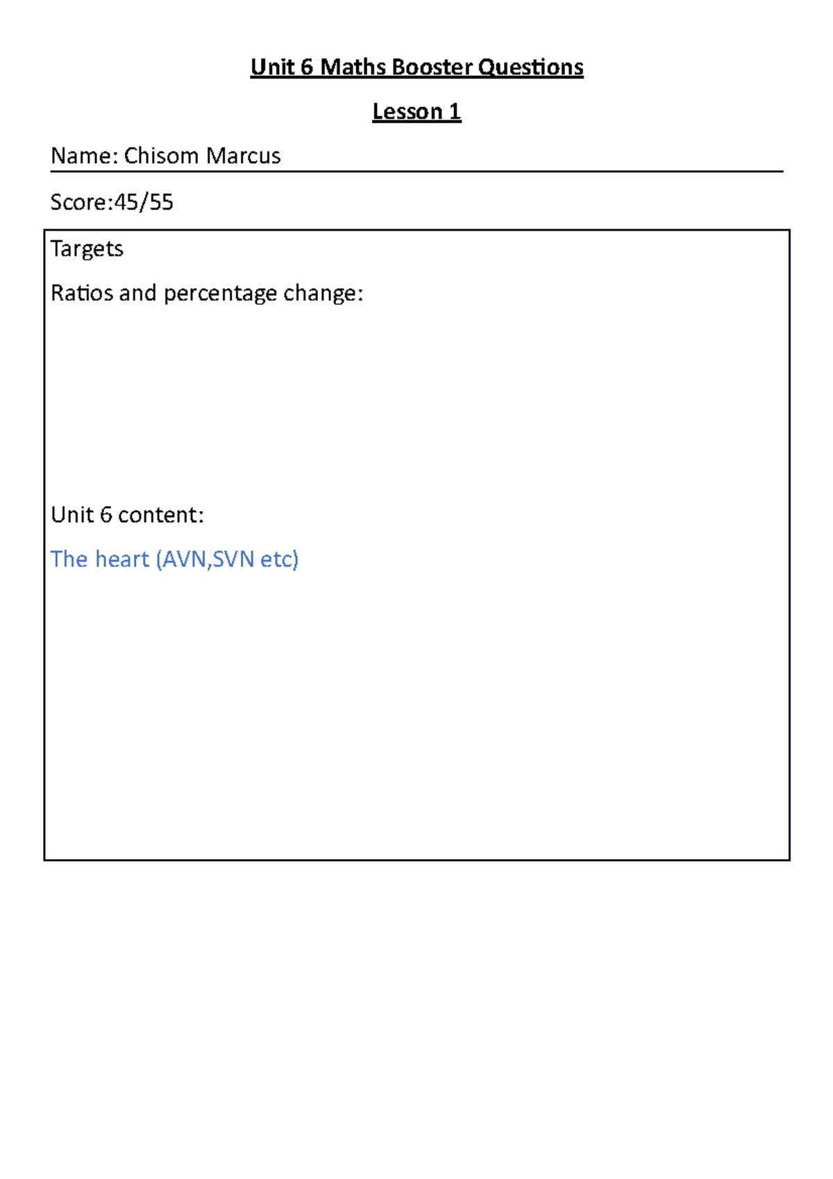 Unit 6 Maths Booster Lesson 1 Qs - Unit 6 Maths Booster Questions ...