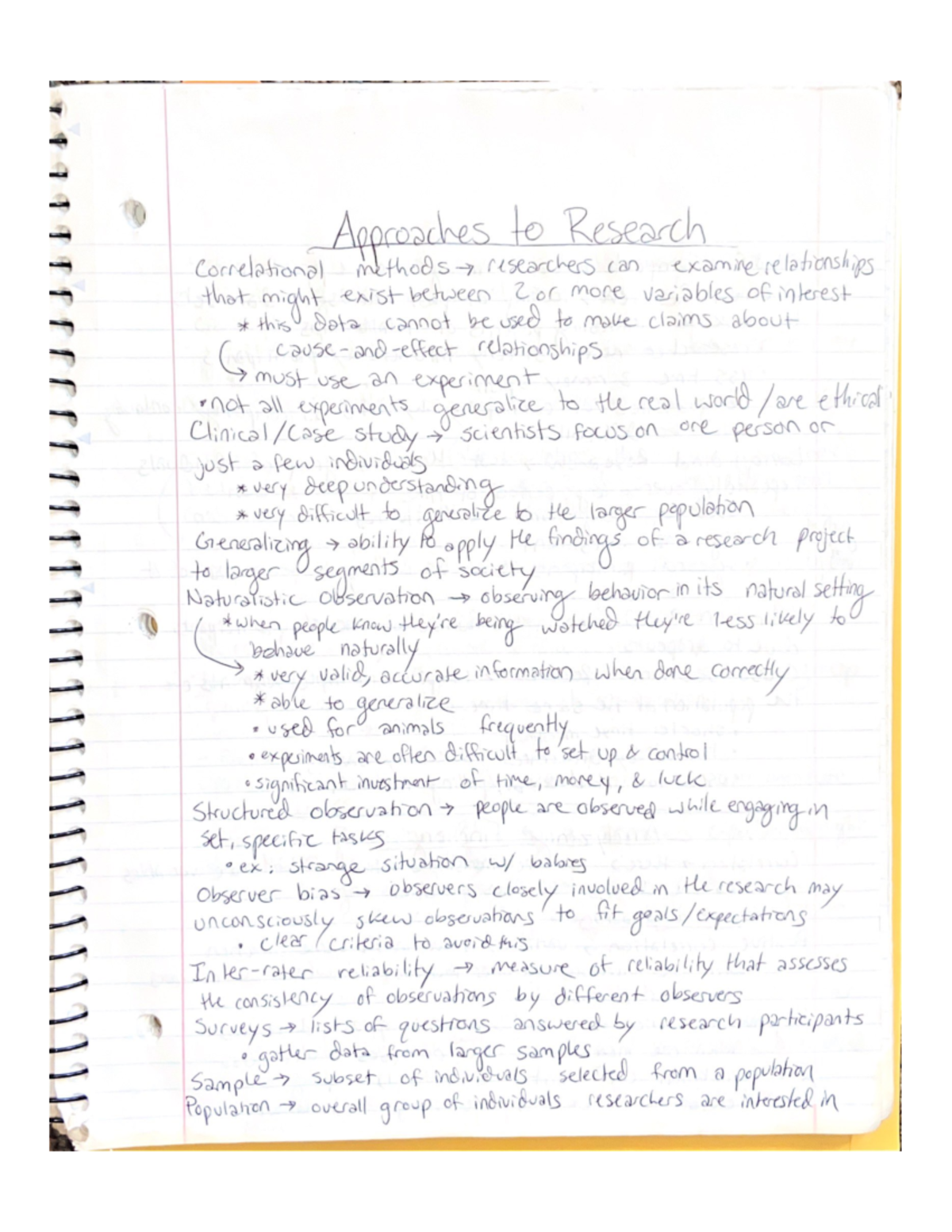 Notes on Approaches to Research, Analyzing Findings, and Ethics - PSYC ...