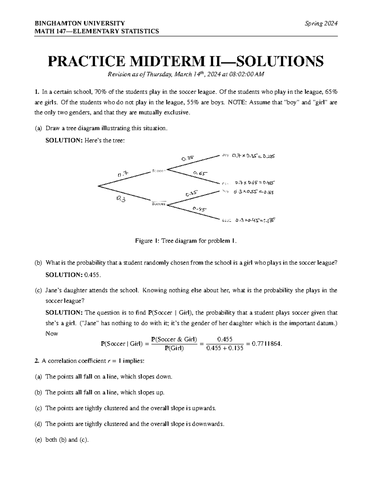 MIDTERM_2_PRACTICE - BINGHAMTON UNIVERSITY MATH 147—ELEMENTARY STATISTICS Spring 2024 PRACTICE ...