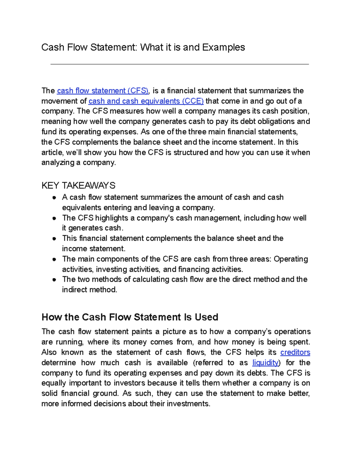 4 CASH FLOW Statement - Cash Flow Statement: What it is and Examples ...