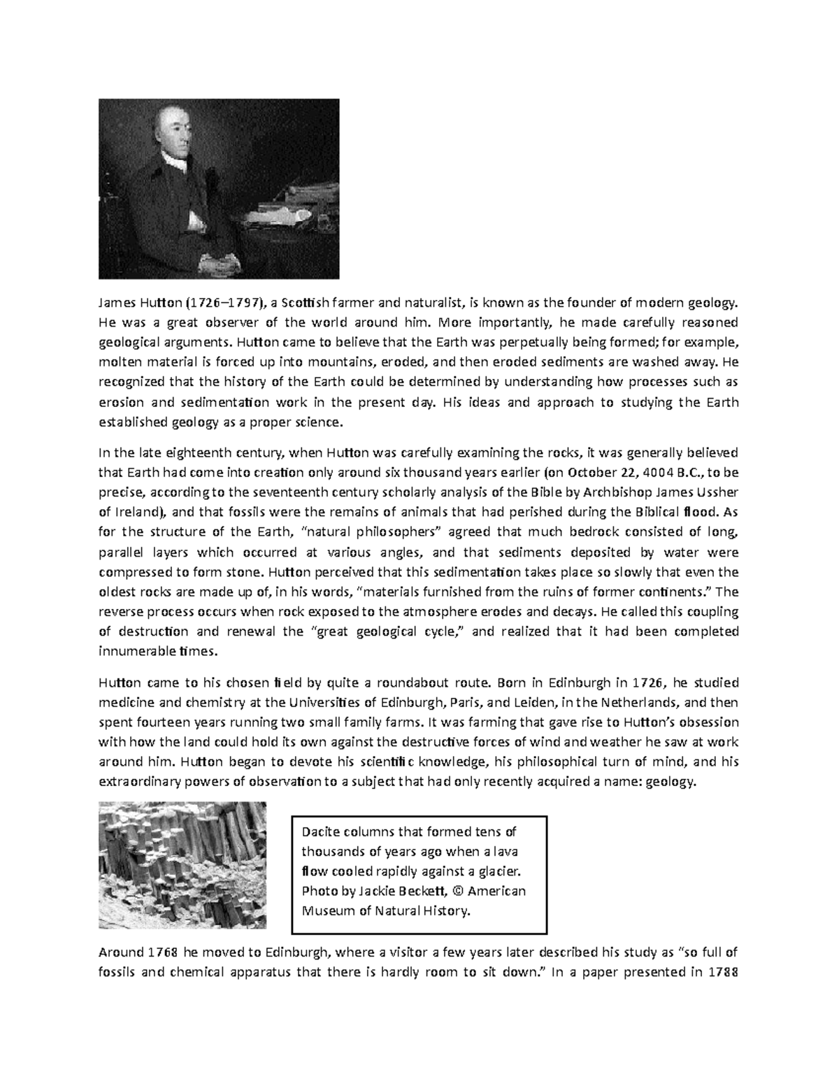 Geology (Lecture Module) - for - modulars - James Hutton (1726–1797), a ...