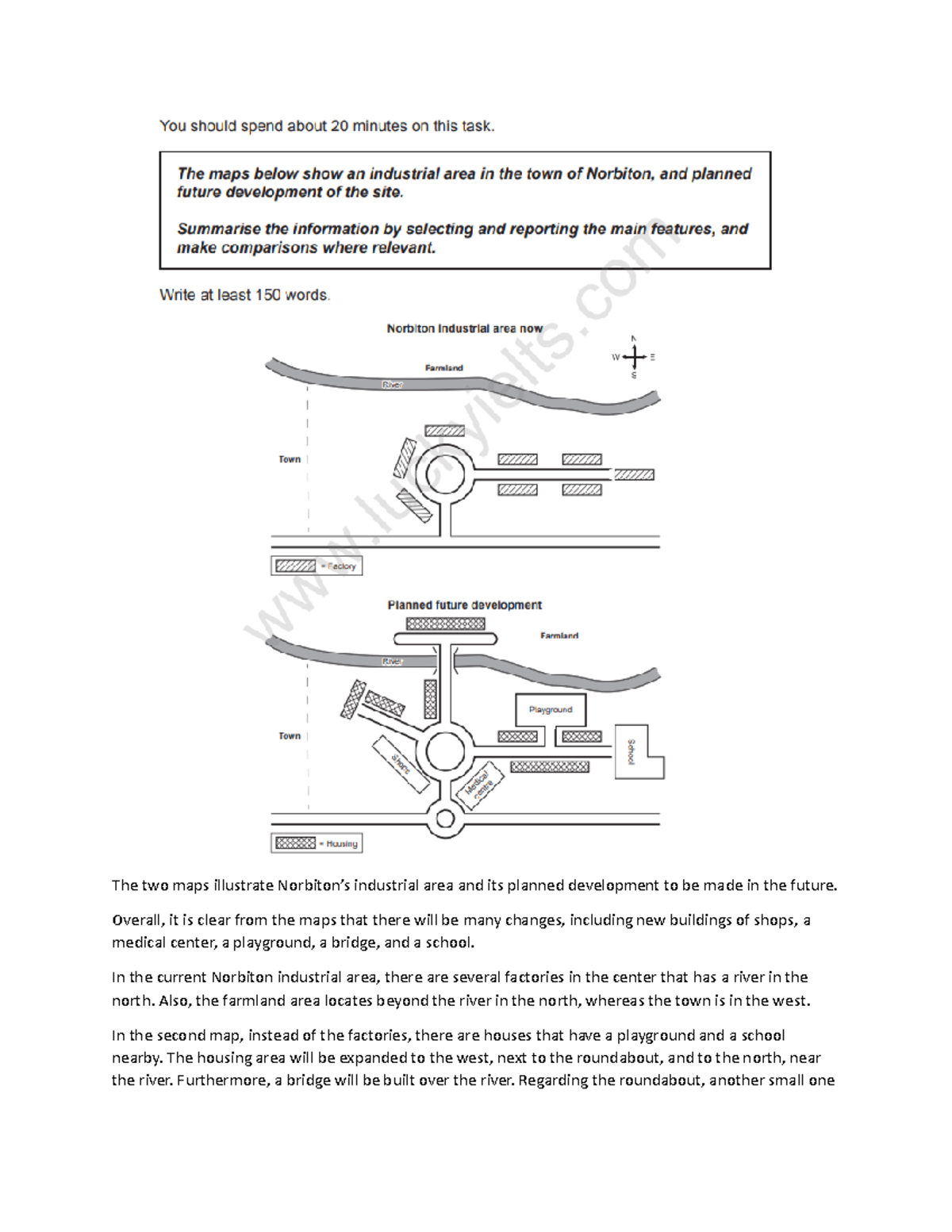 Writing task 1 - The two maps illustrate Norbiton’s industrial area and ...