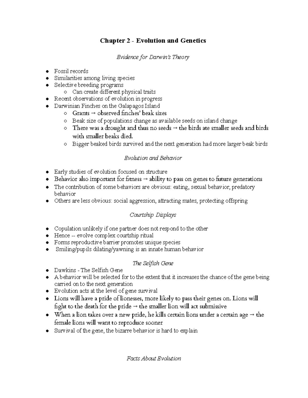 Chapter 2 Evolution and Genetics The Biology of Behavior 01 12 17 - 01 ...