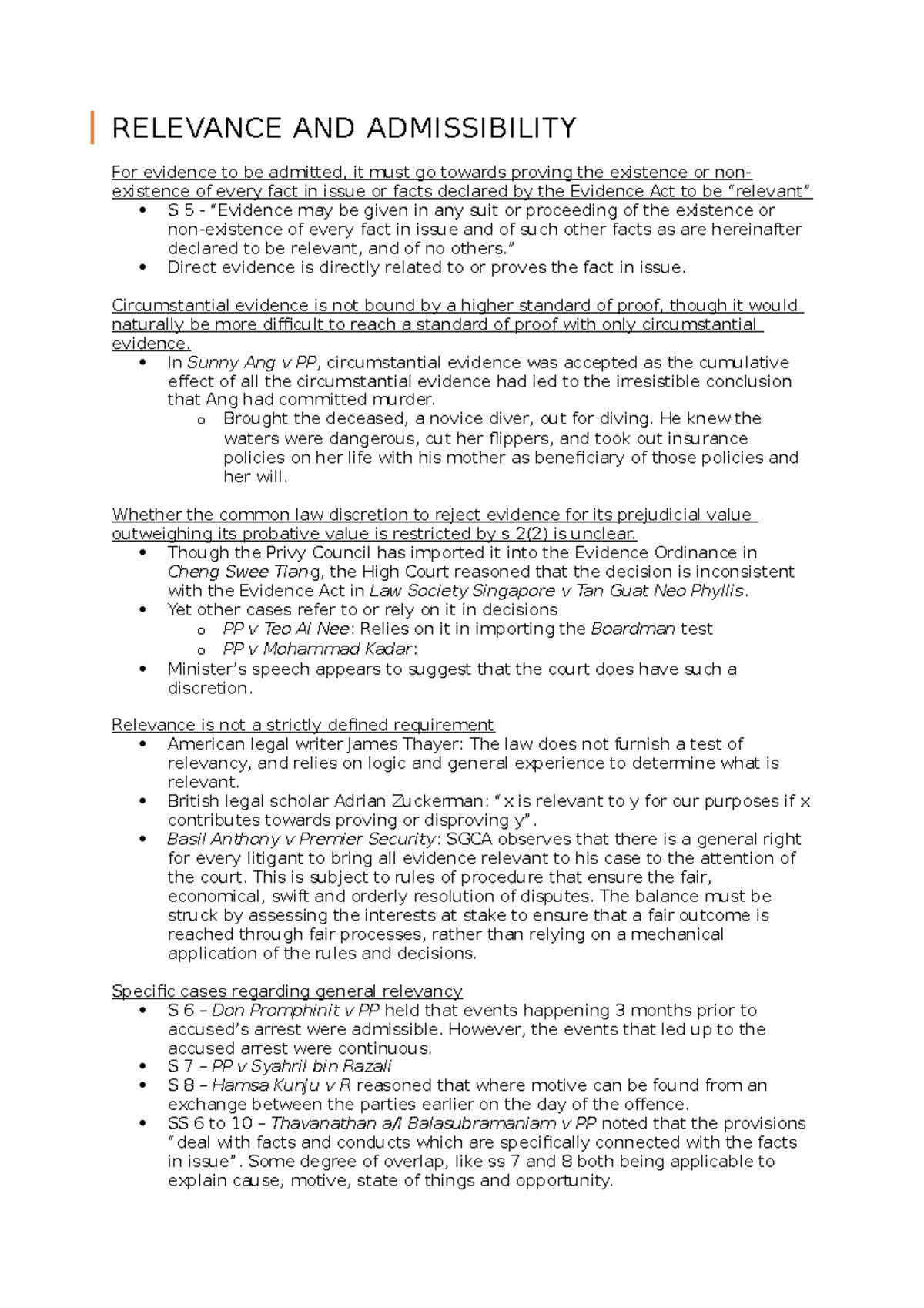 Relevance - Summary of essential readings / class content on this topic ...
