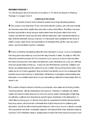 biology assignment - READING PASSAGE 1 You should spend about 20 ...