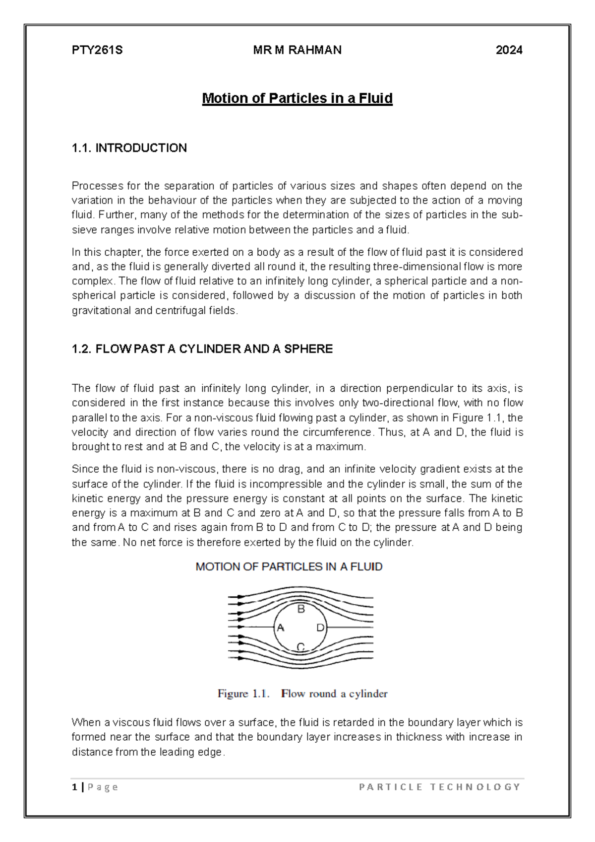 Flow of particles through fluid Introduction - 2024 - Motion of ...