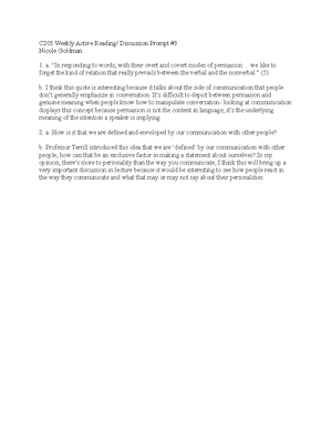 Conduit Metaphor and Domain of Style Discussion Prompt - C205 Weekly ...