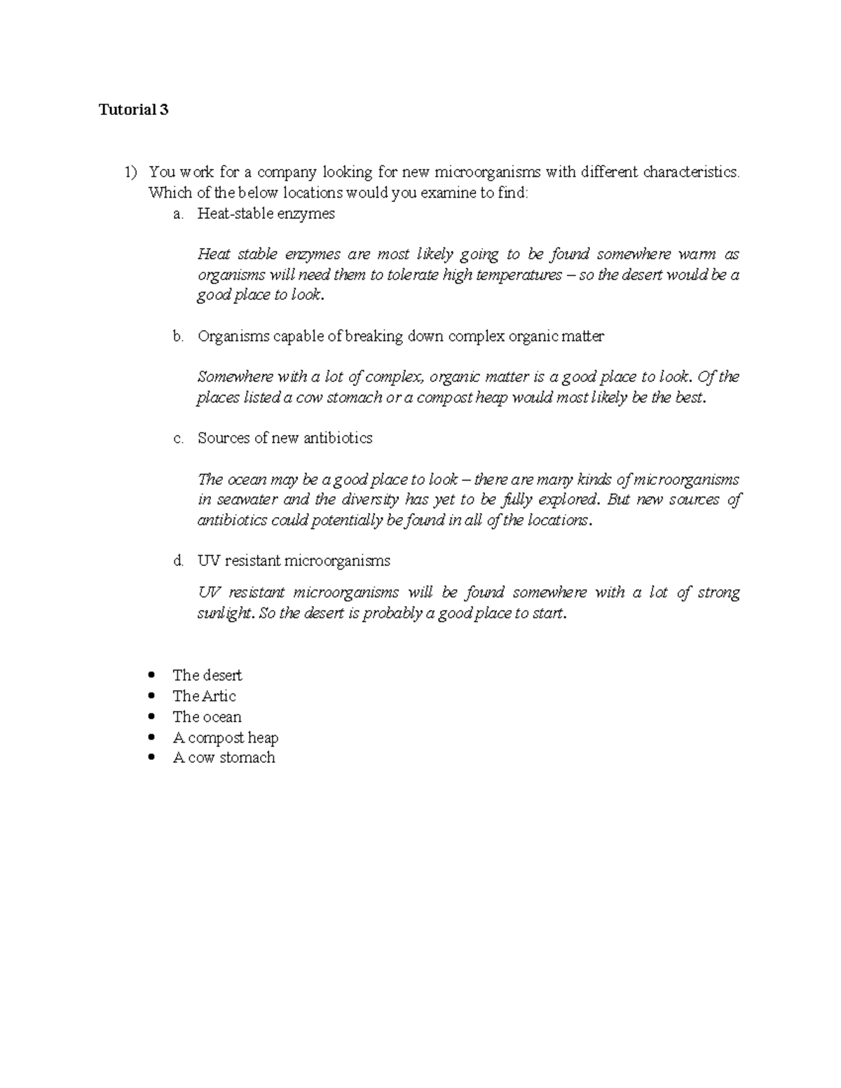 Tutorial 3 Solutions - Tutorial 3 1) You work for a company looking for ...