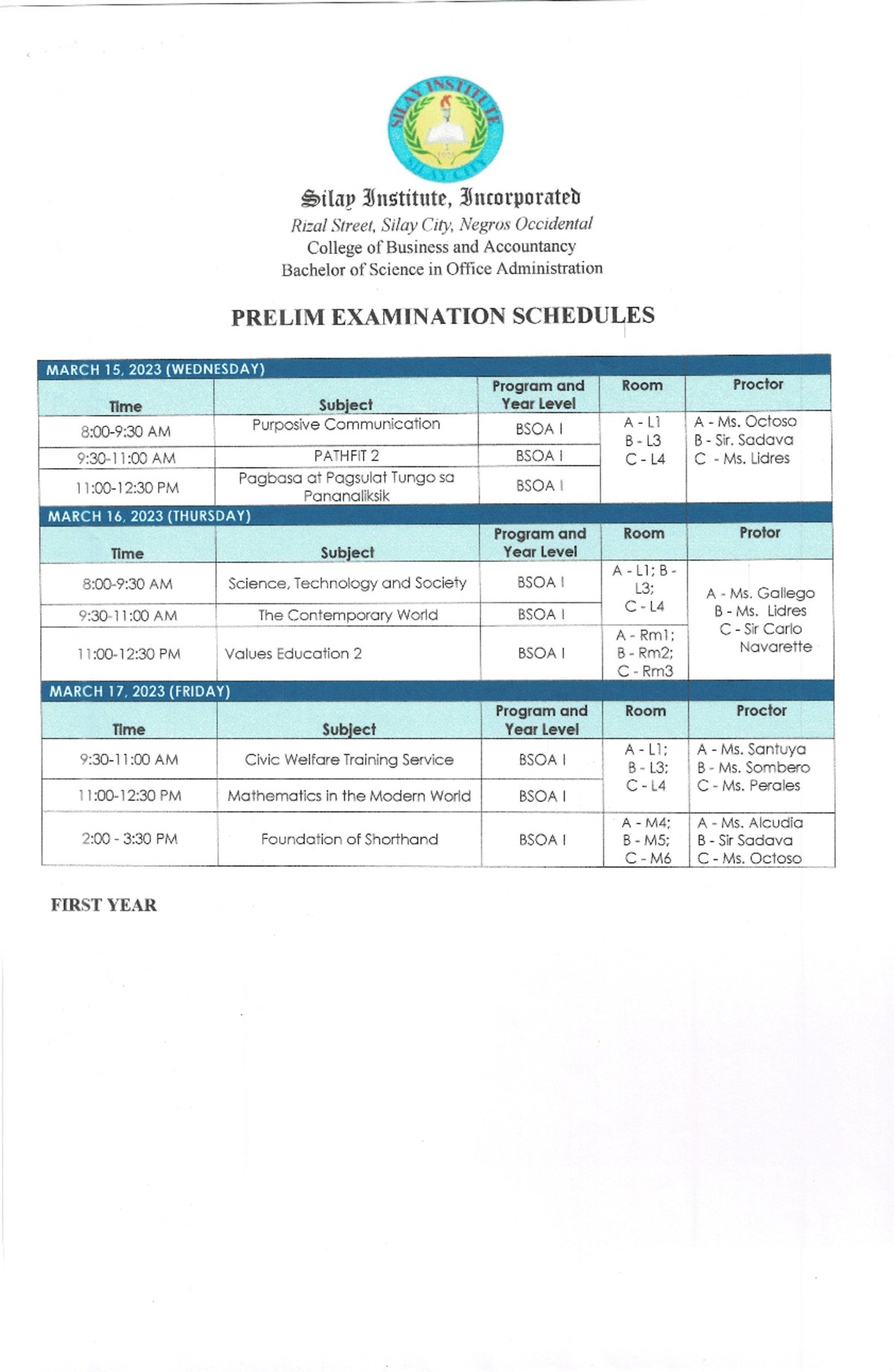 BSOA-Prelim-Exam - jxkdksmdm - BS Accountancy - Studocu