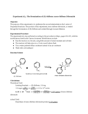 Orgo Lab 8 - Lab Report 8 - Experiment 8: The E1 Elimination: Dehydration of 2 ...