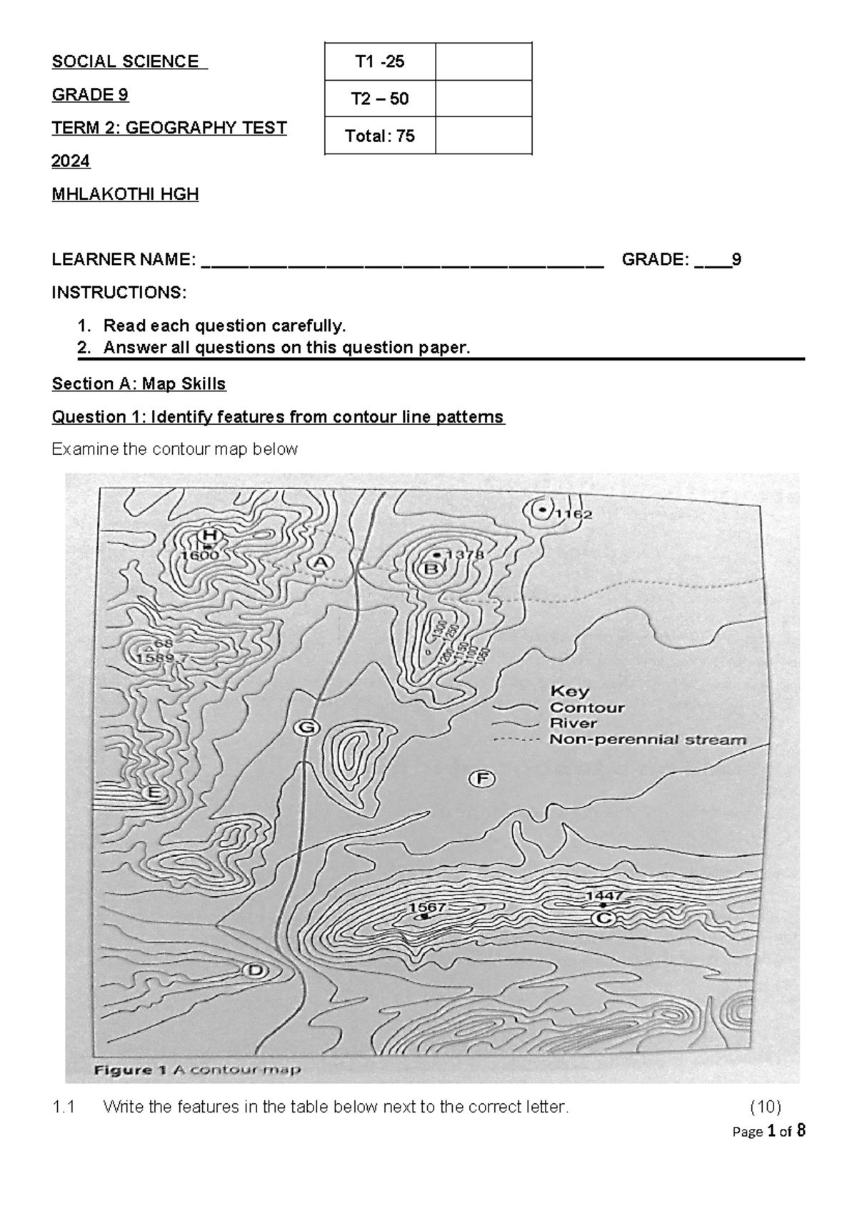 Gr9 T2 Geog June Test 2022 Final - SOCIAL SCIENCE GRADE 9 TERM 2 ...