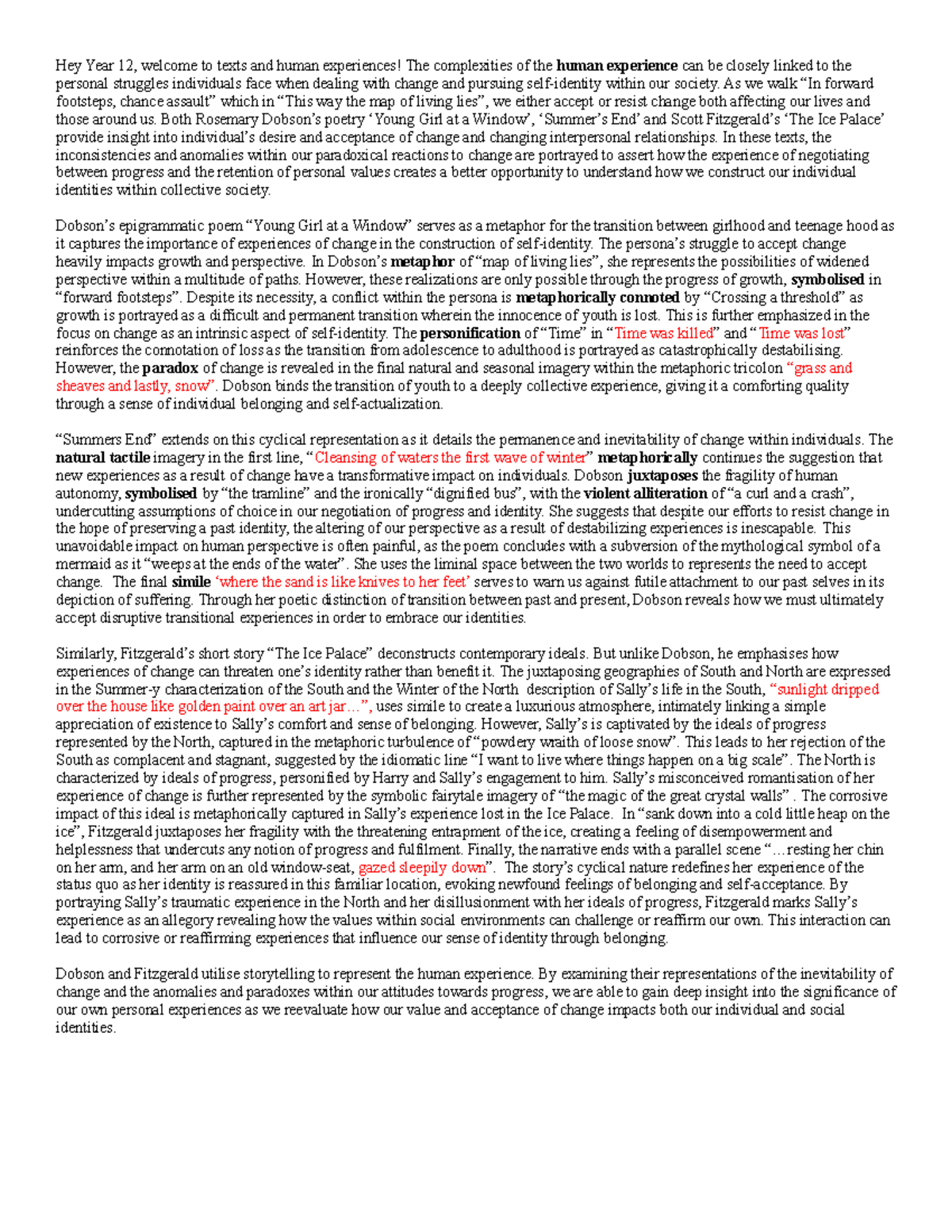 Human Experiences Multimodal Transcript - Hey Year 12, welcome to texts ...