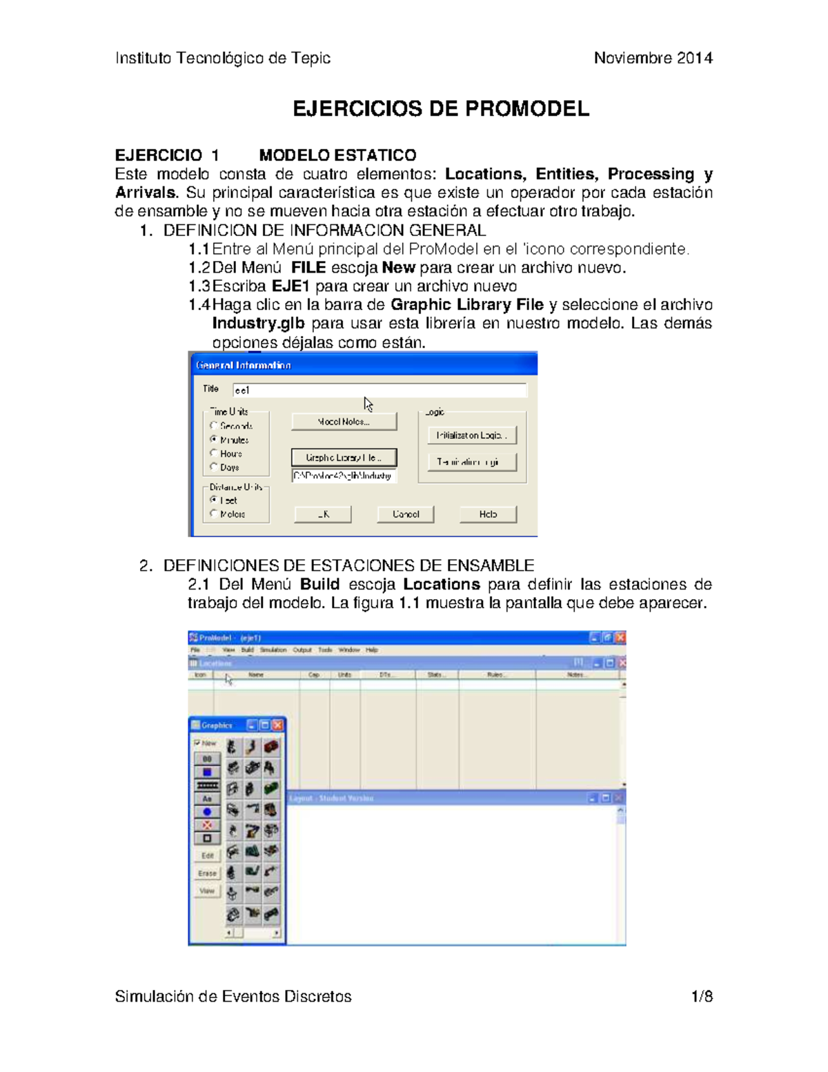 Ejercicios DE Promodel - EJERCICIOS DE PROMODEL EJERCICIO 1 MODELO ...