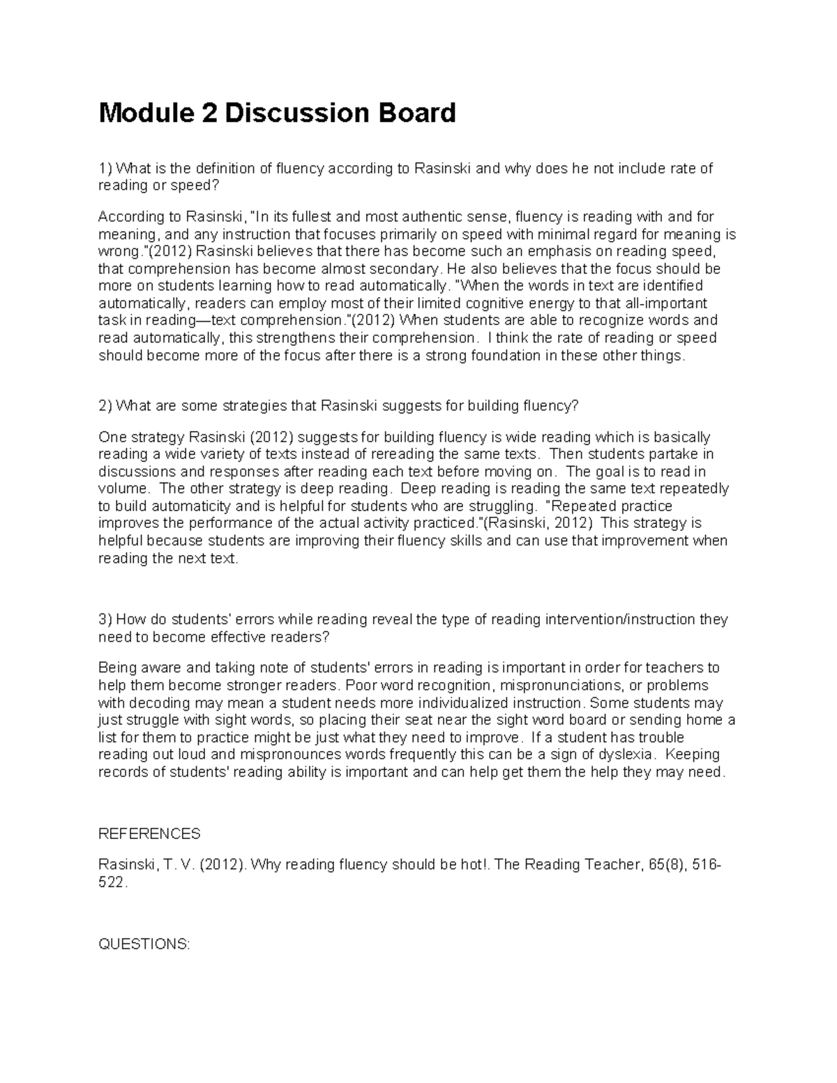 EDSN 665 Module 2 - Module 2 Discussion Board What is the definition of ...