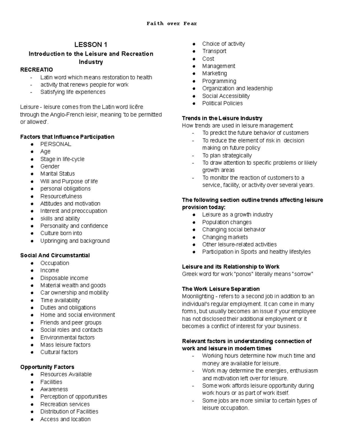 Inbound 5490357072570710850 - LESSON 1 Introduction to the Leisure and ...