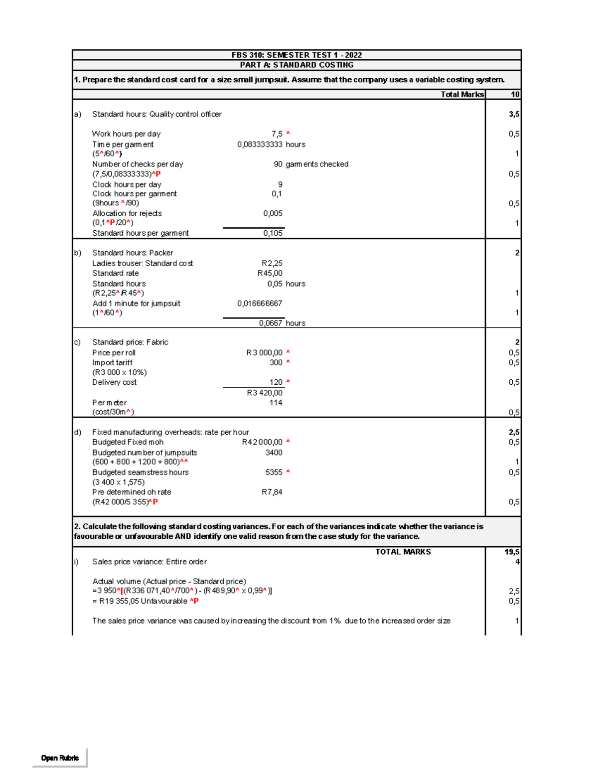 2022 Semester Test 1 Standard Costing Solution Time Per Garment 0 2022-semester-test-1-standard-costing-solution-time-per-garment-0