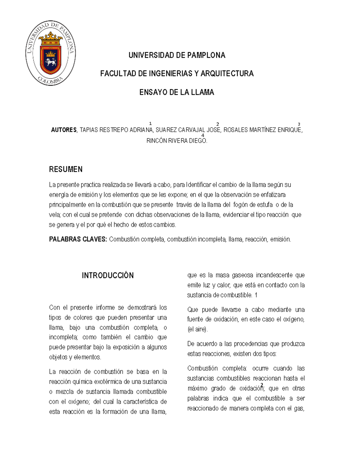 Ensayo a la llama - Warning: TT: undefined function: 32 Warning: TT: undefined function: 32 ...