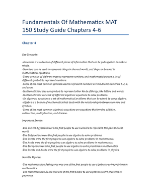 Fundamentals Of Mathematics MAT 150 Study Guide Chapters 22-24 -A ...