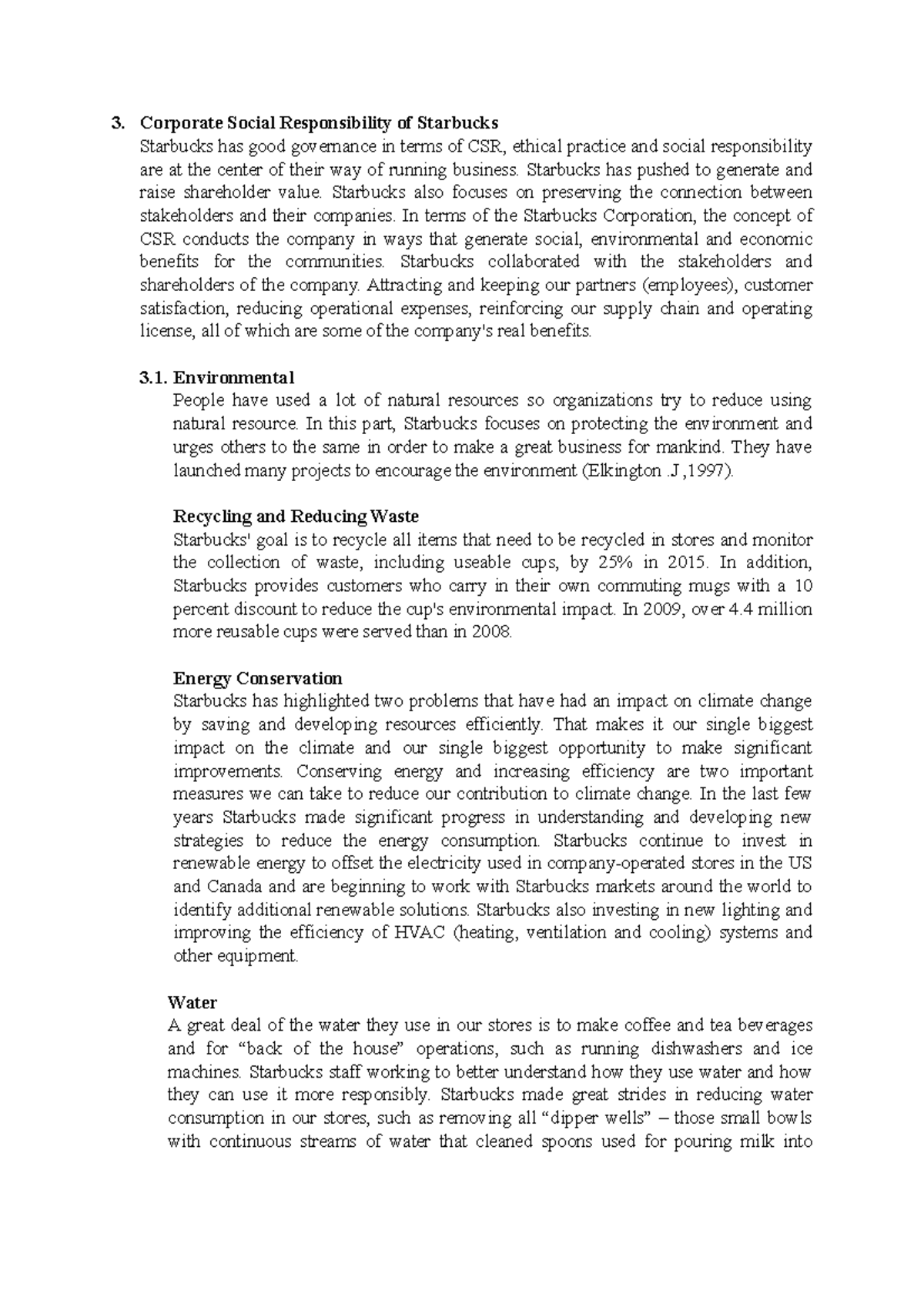 Starbucks of Social Responsibility - 3. Corporate Social Responsibility ...