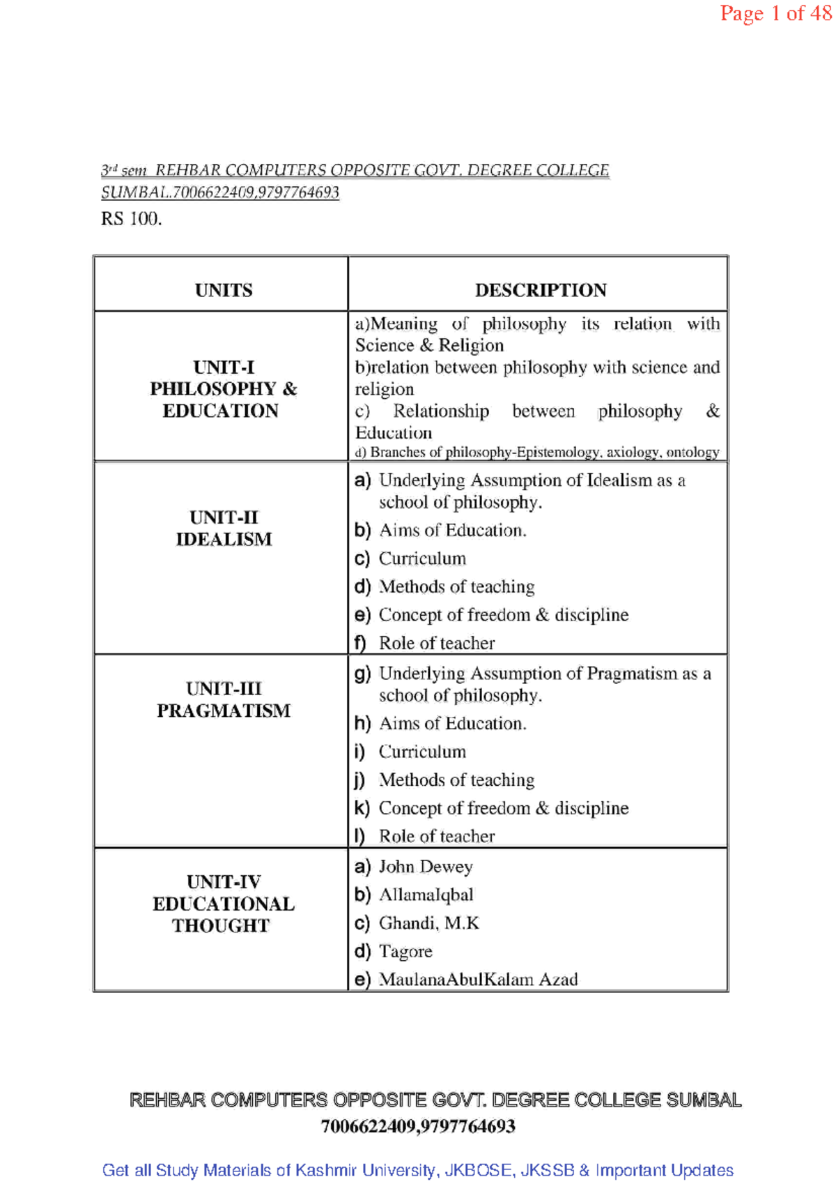 Education 3RD SEM - Studocu