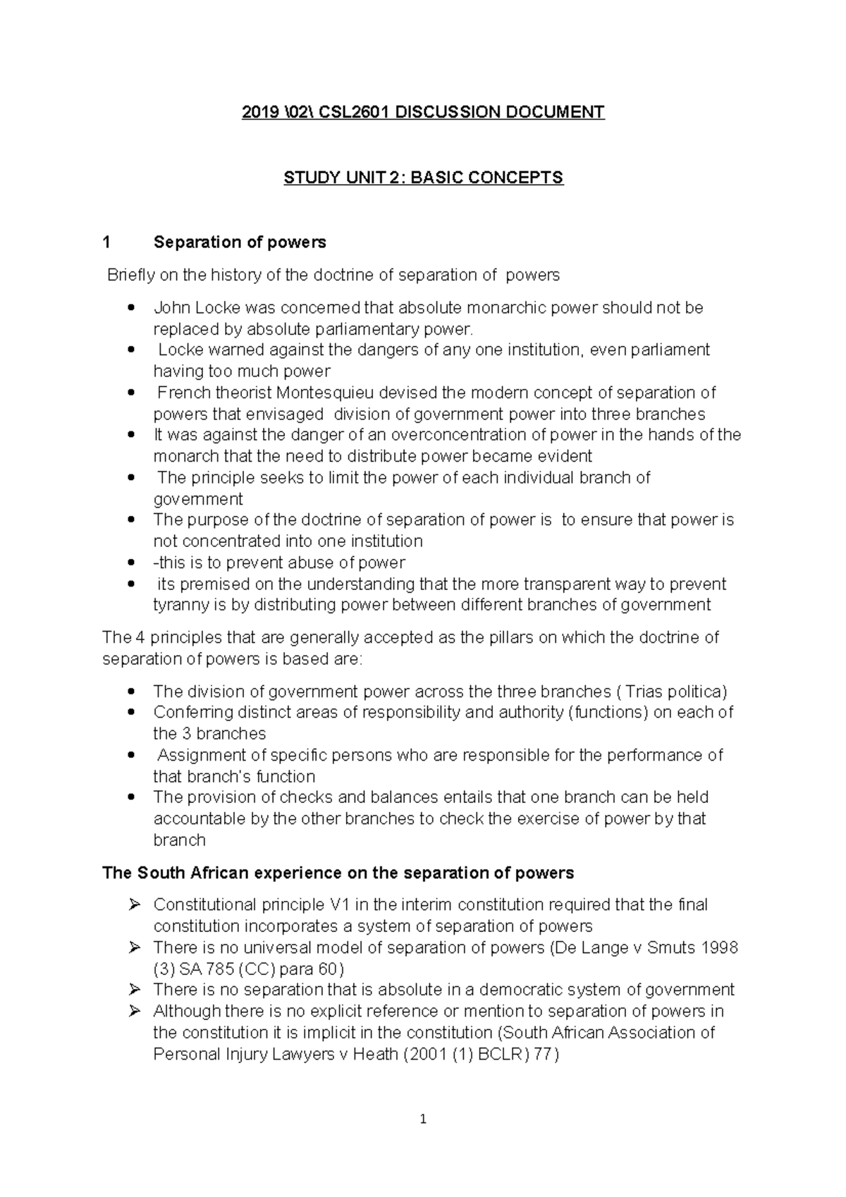 CSL2601++Discussion+document - 2019 CSL2601 DISCUSSION DOCUMENT STUDY ...