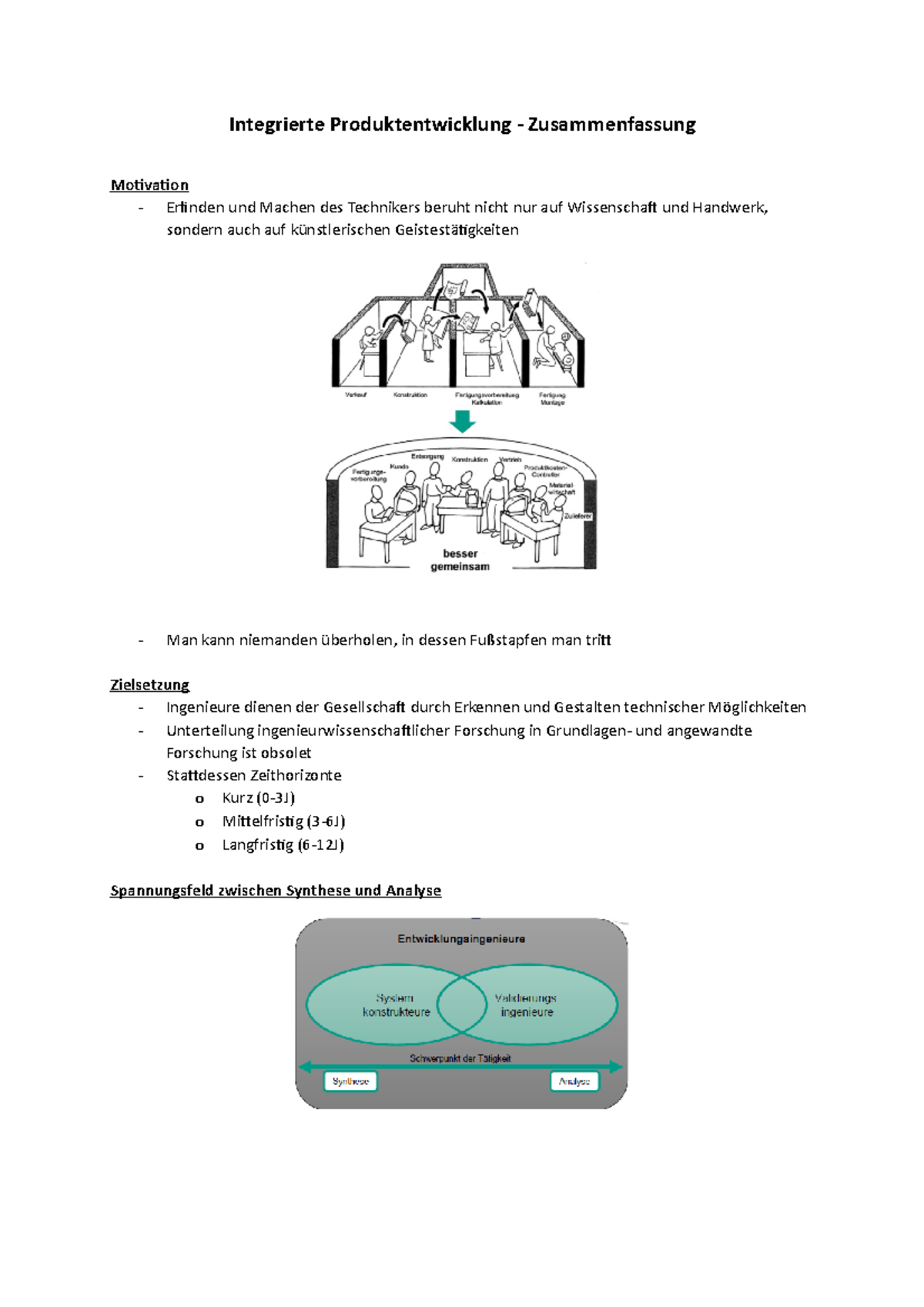 Integrierte Produktentwicklung Zusammenfassung - Integrierte ...