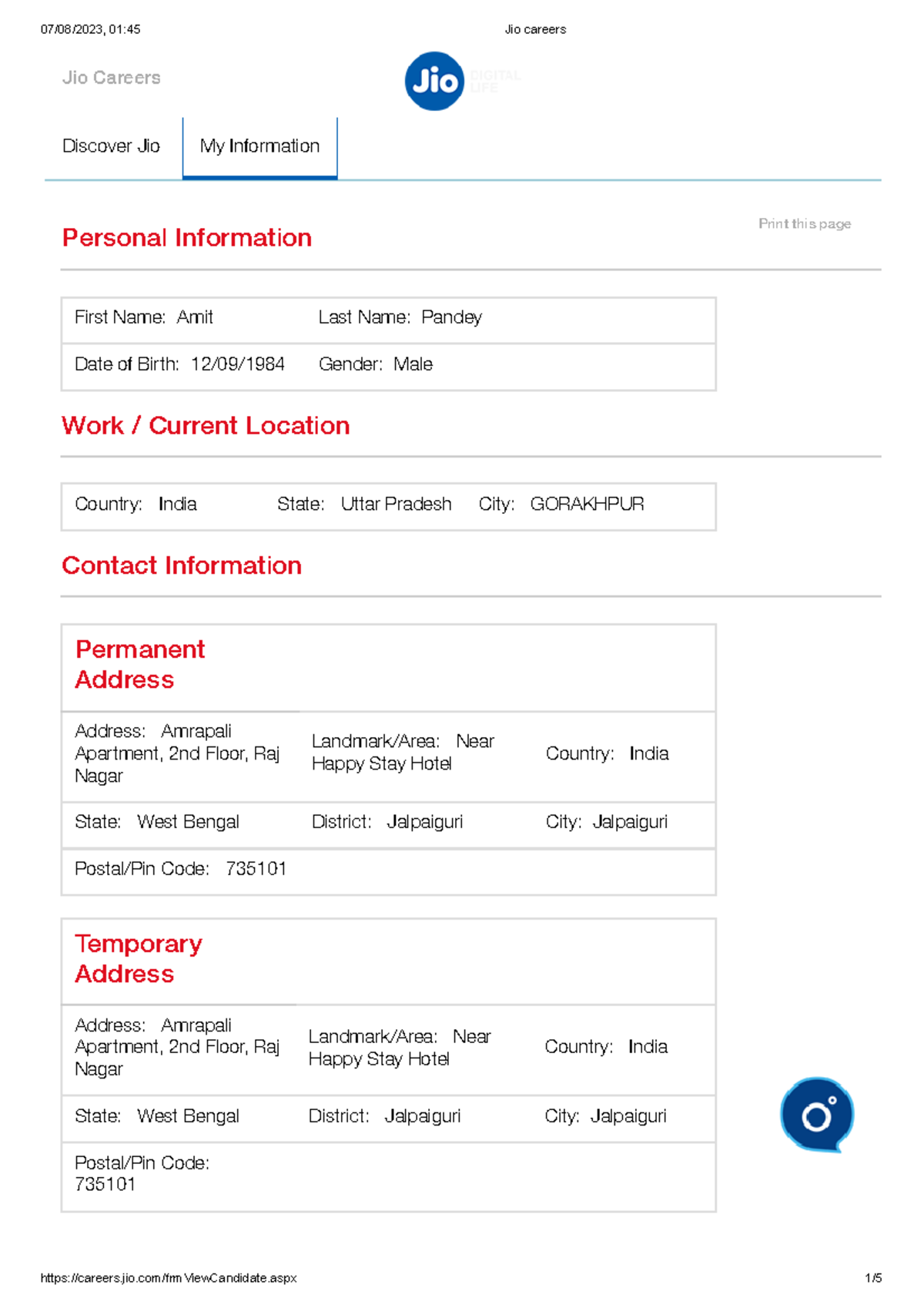 Jio careers - Ok for giving me this file - Discover Jio My Information ...