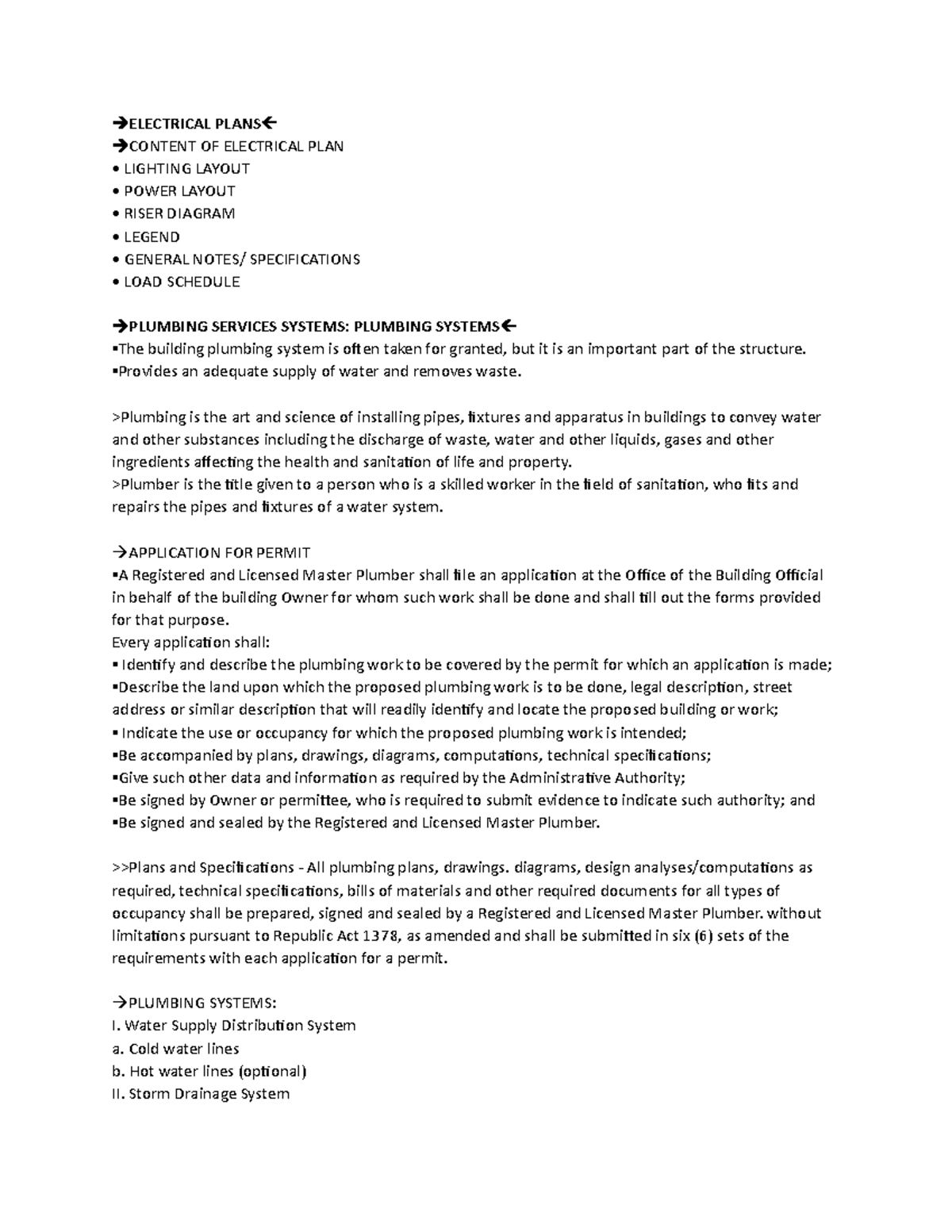 Electrical Plans - ELECTRICAL PLANS CONTENT OF ELECTRICAL PLAN • LIGHTING LAYOUT • POWER LAYOUT ...