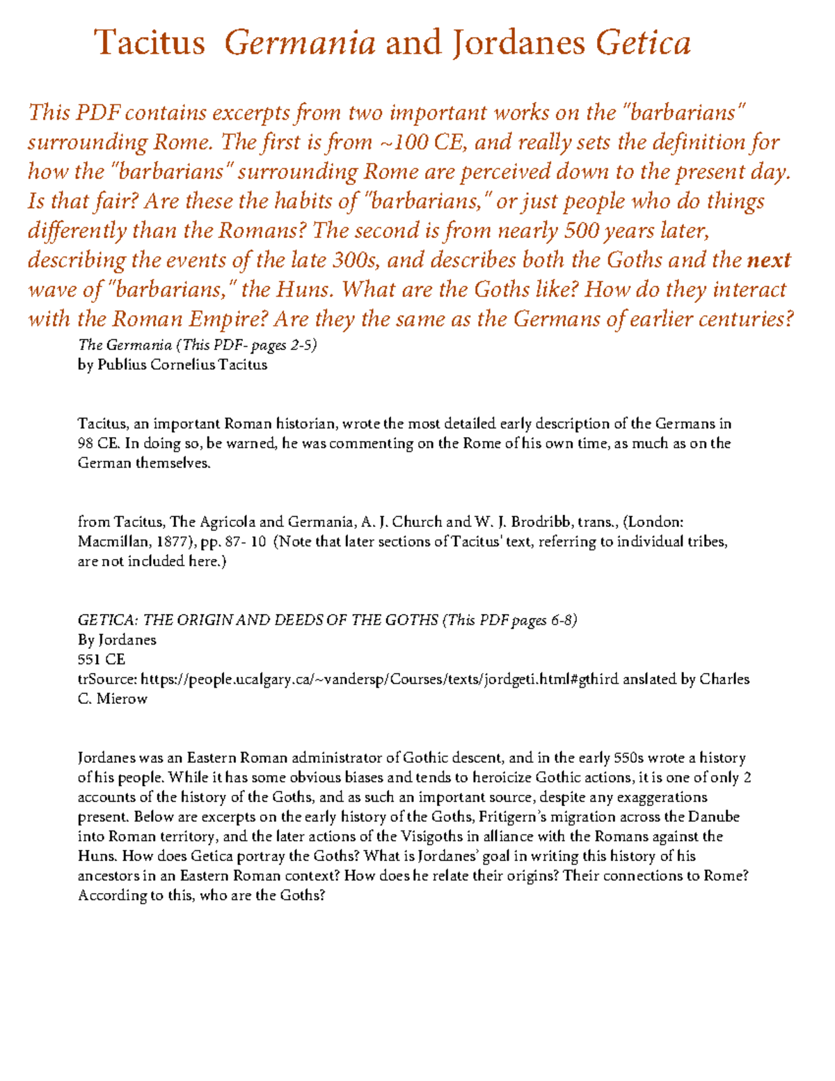 [Tacitus, Jordanes] Germania and Getica - The Germania (This PDF- pages ...