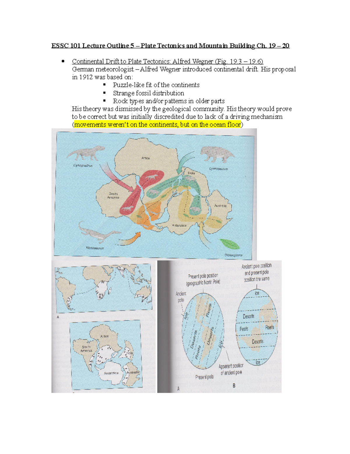 Outline 5 Tectonics and Mountains - ESSC 101 Lecture Outline 5 Plate ...